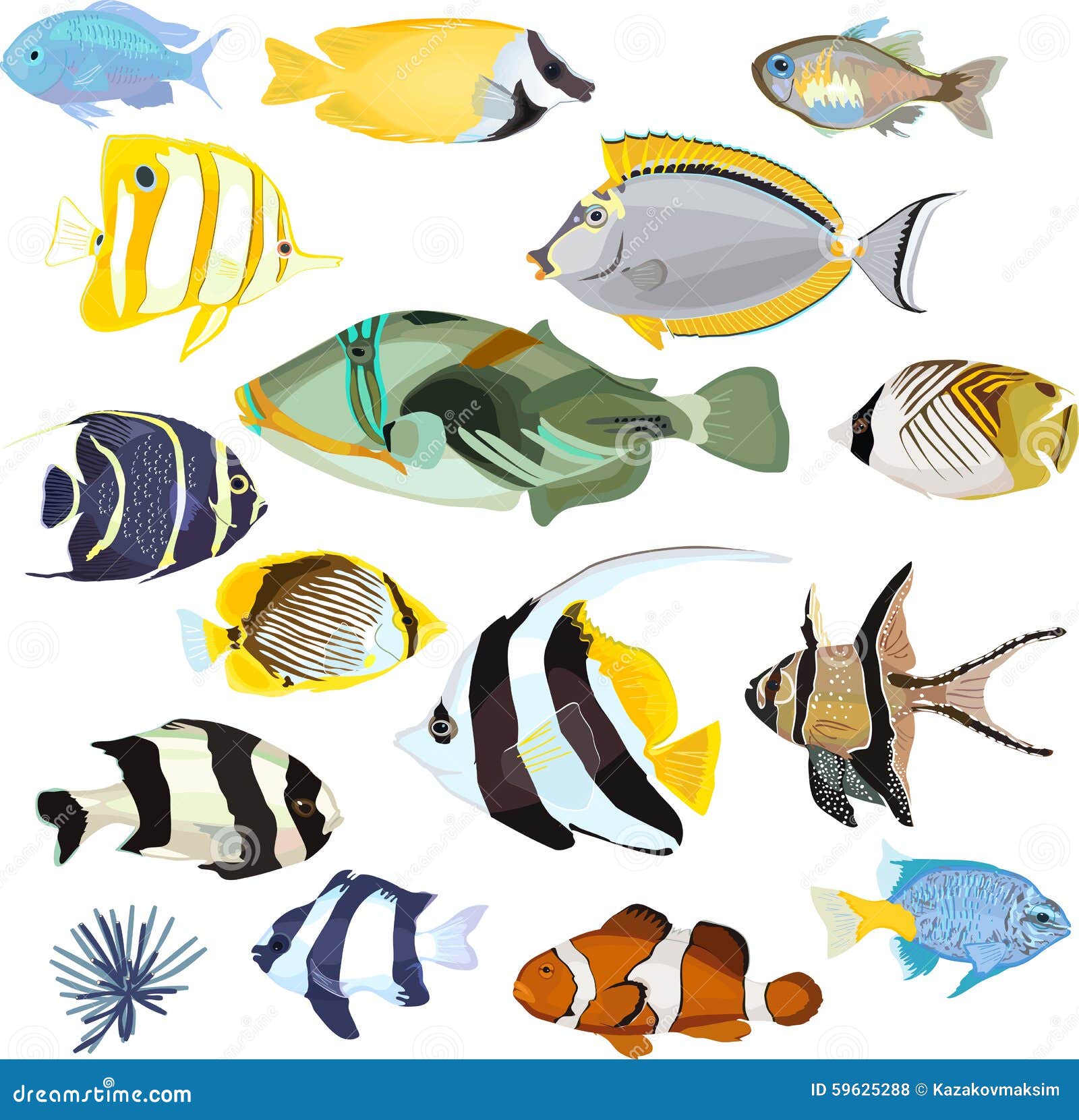 Marine Tropical Fish Cartoon Vector | CartoonDealer.com #52753311