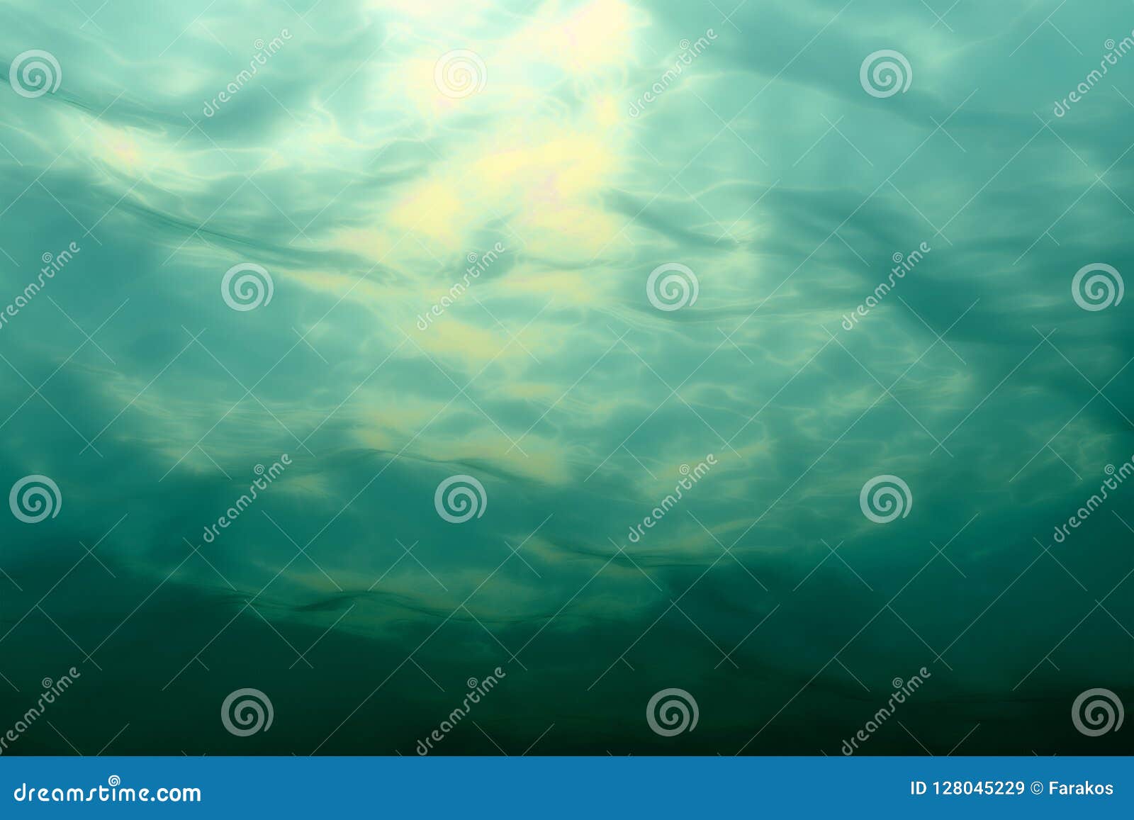 Marine Underwater Scene. Sea Water Surface, Bottom View Stock ...