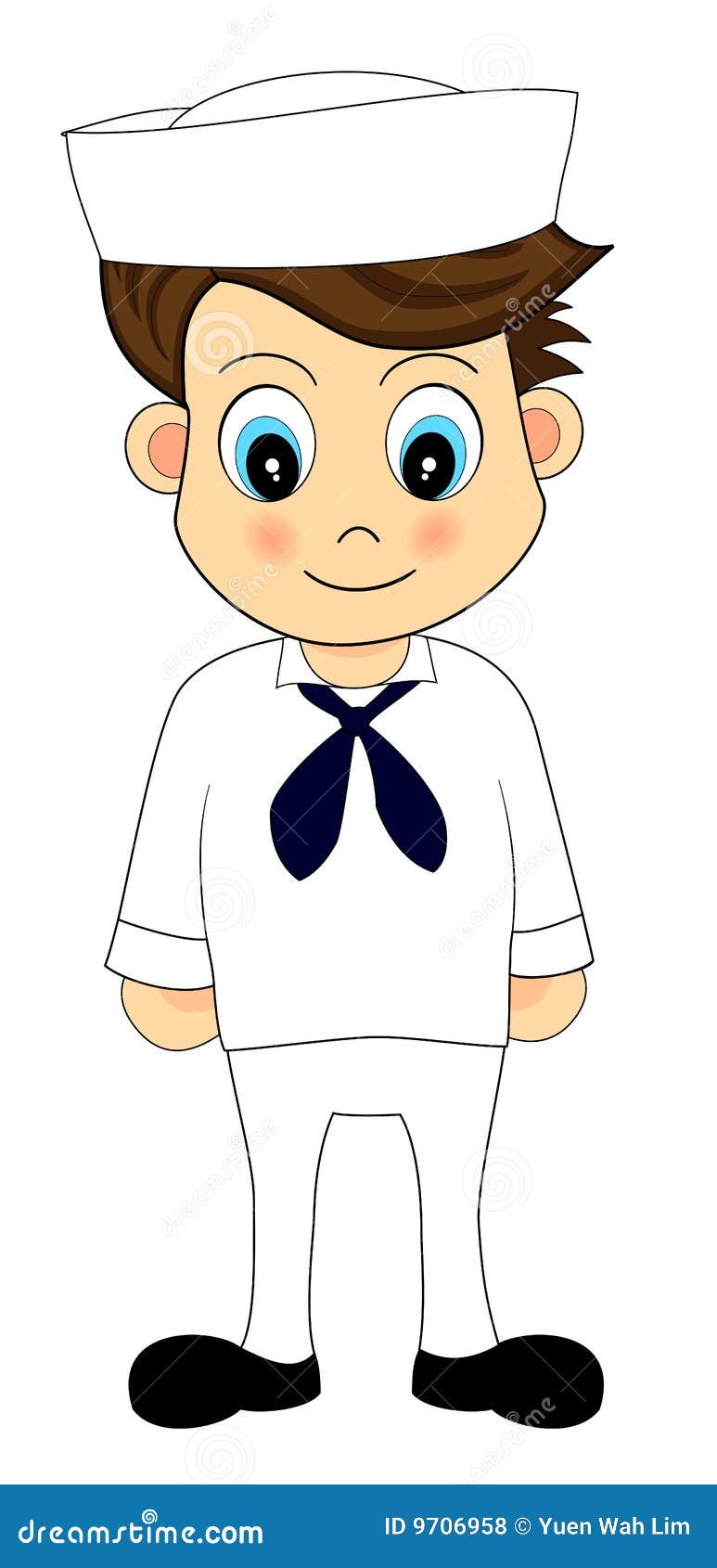 Marinero lindo en uniforme ilustración del vector. Ilustración de ...