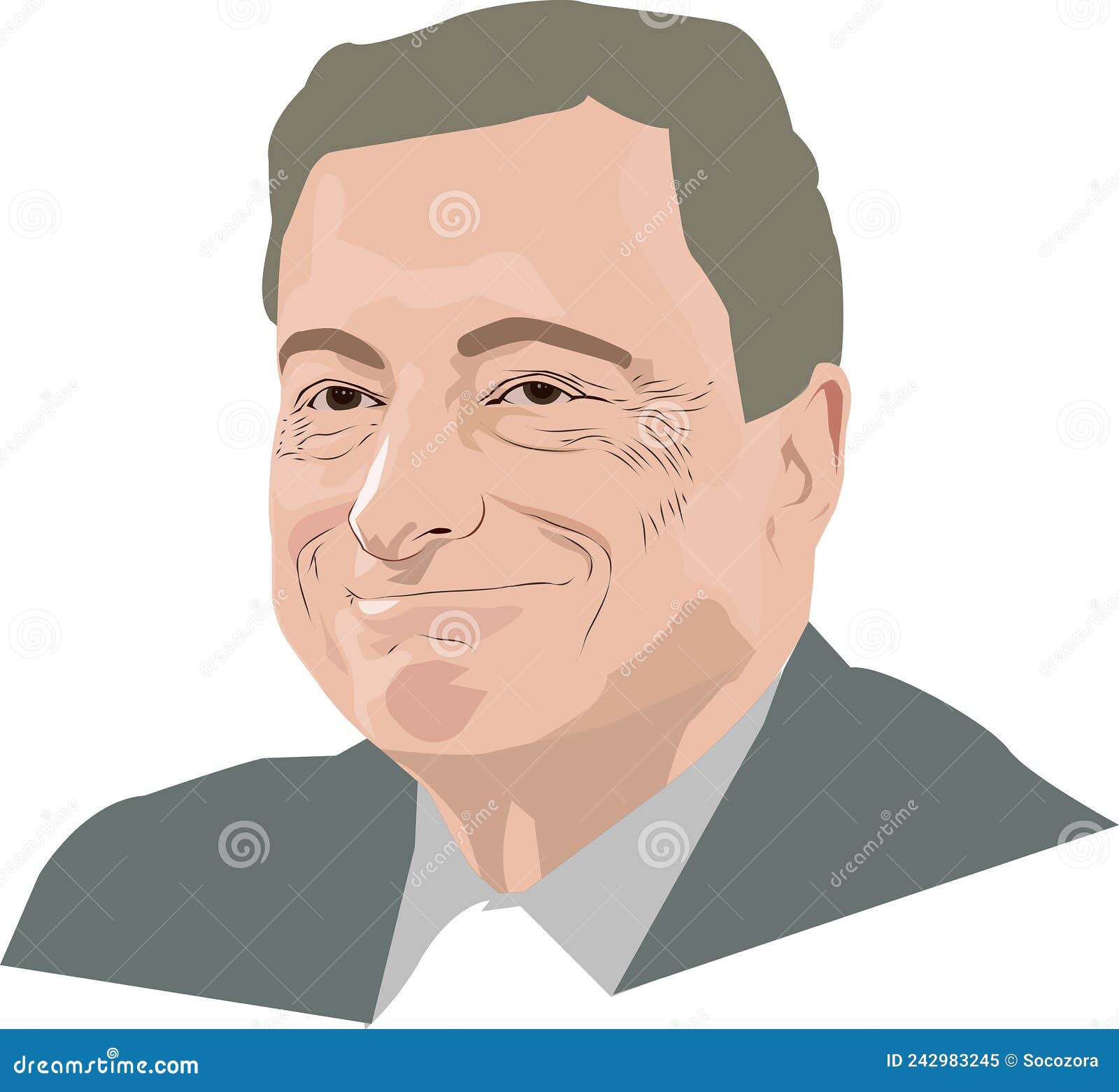Mario Draghi Portrait Vector Illustration Editorial Image ...