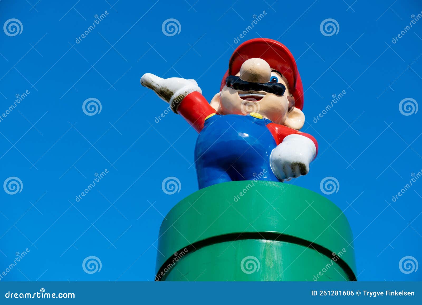 Mario Statue on Top of a Green Pipe.. Editorial Photo - Image of music ...
