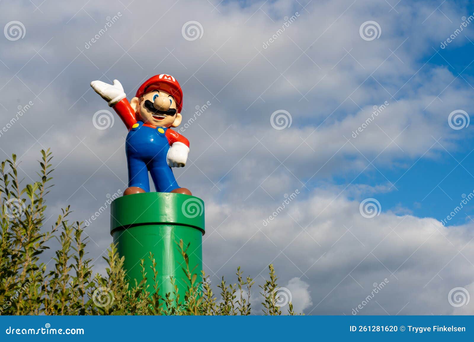 Mario Statue on Top of a Green Pipe.. Editorial Image - Image of altar ...