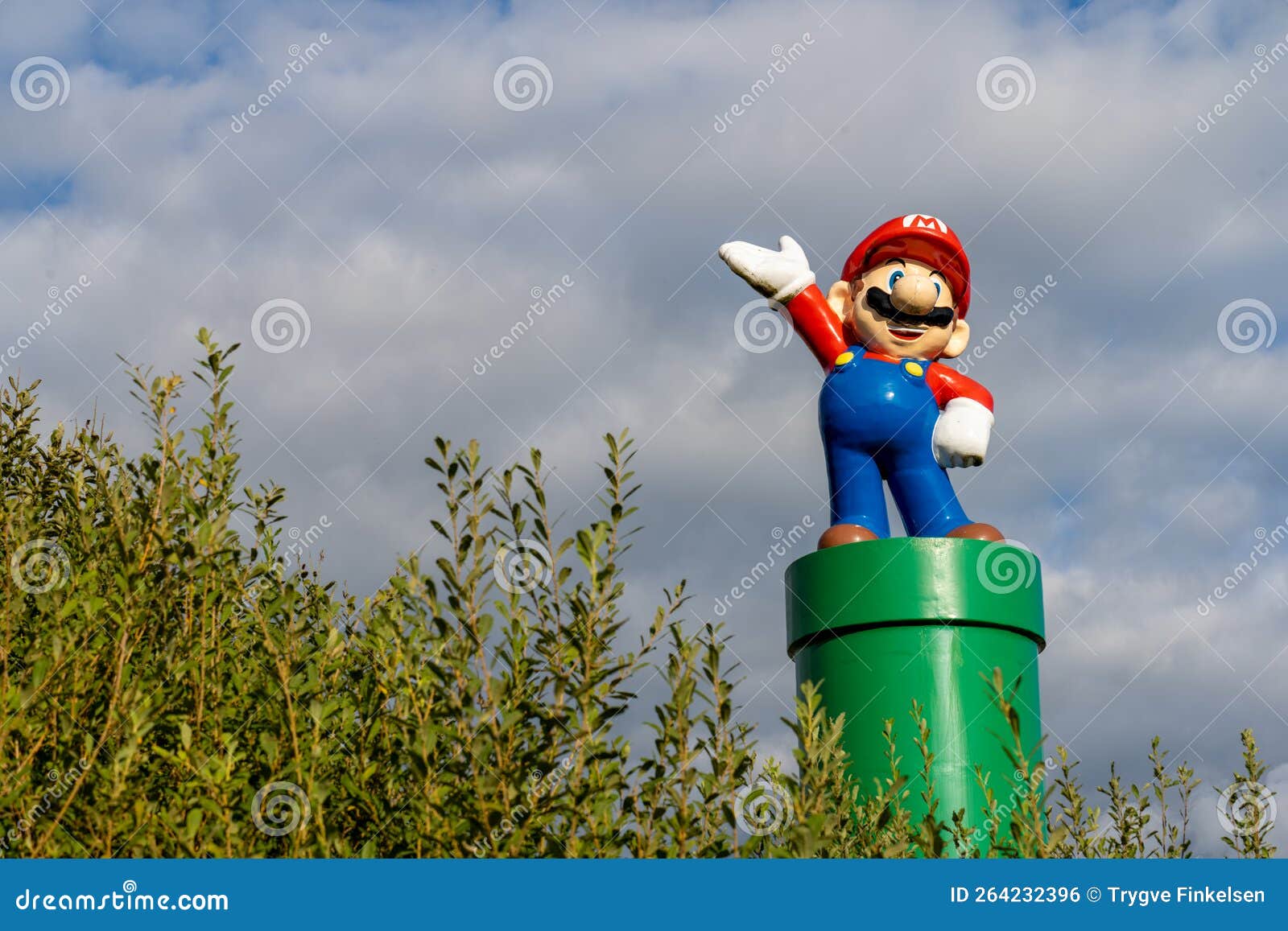 Mario Statue on Top of a Green Pipe.. Editorial Photo - Image of travel ...