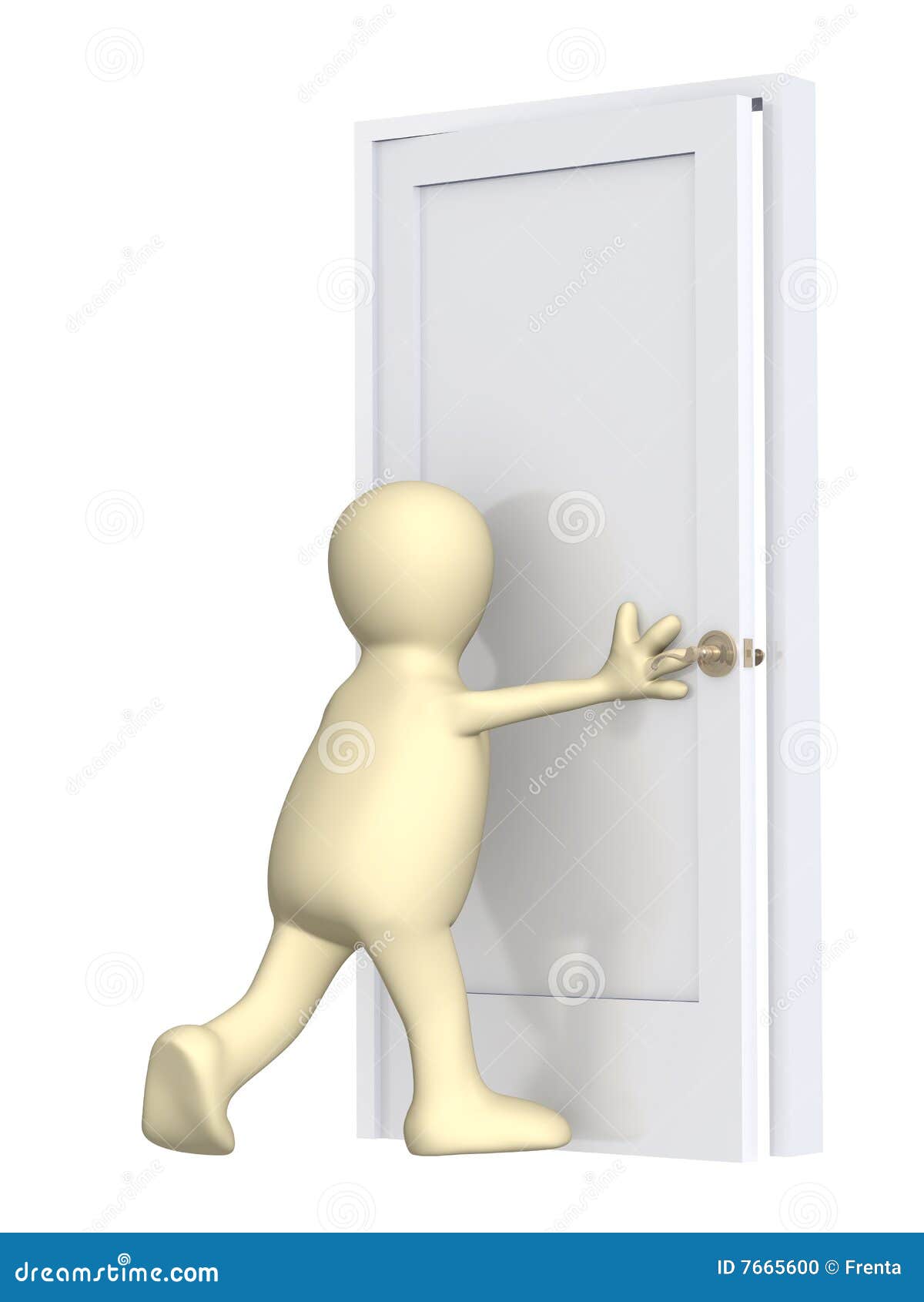 Marioneta 3d, Cerrando Una Puerta Stock de ilustración - Ilustración de ...