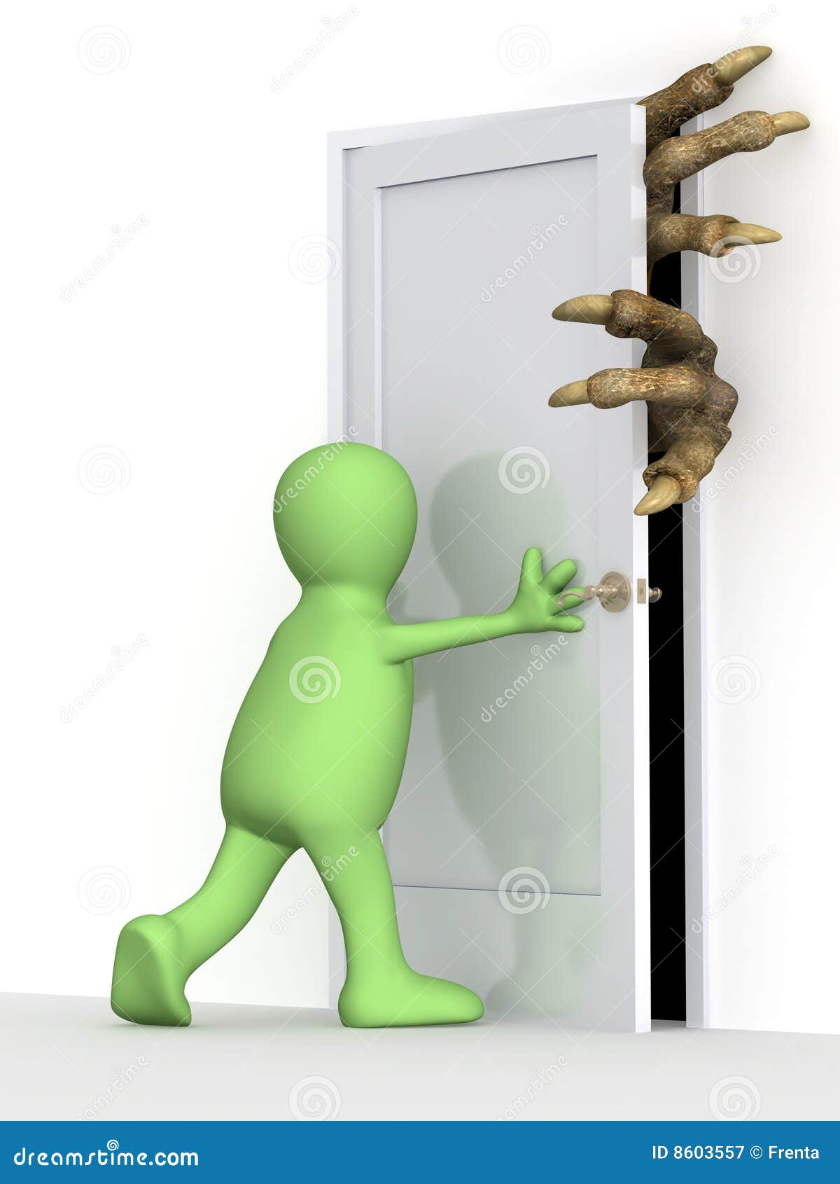 Marioneta, Cerrando Una Puerta Stock de ilustración - Ilustración de ...