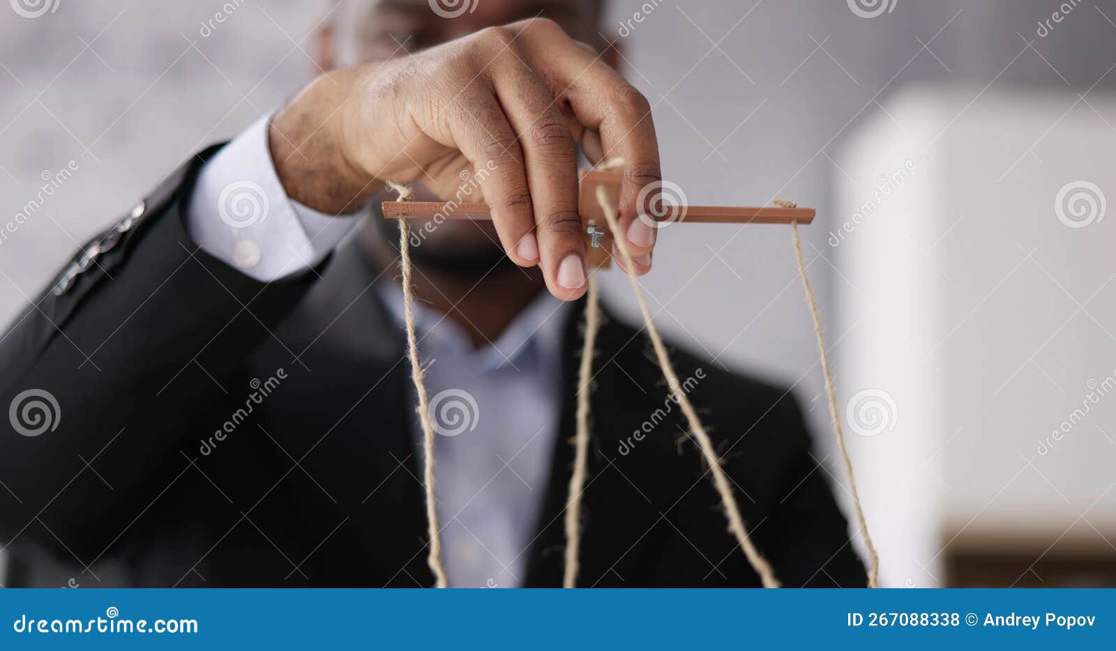 Marionette Manipulation with Hand Holding Puppet Stock Photo - Image of ...