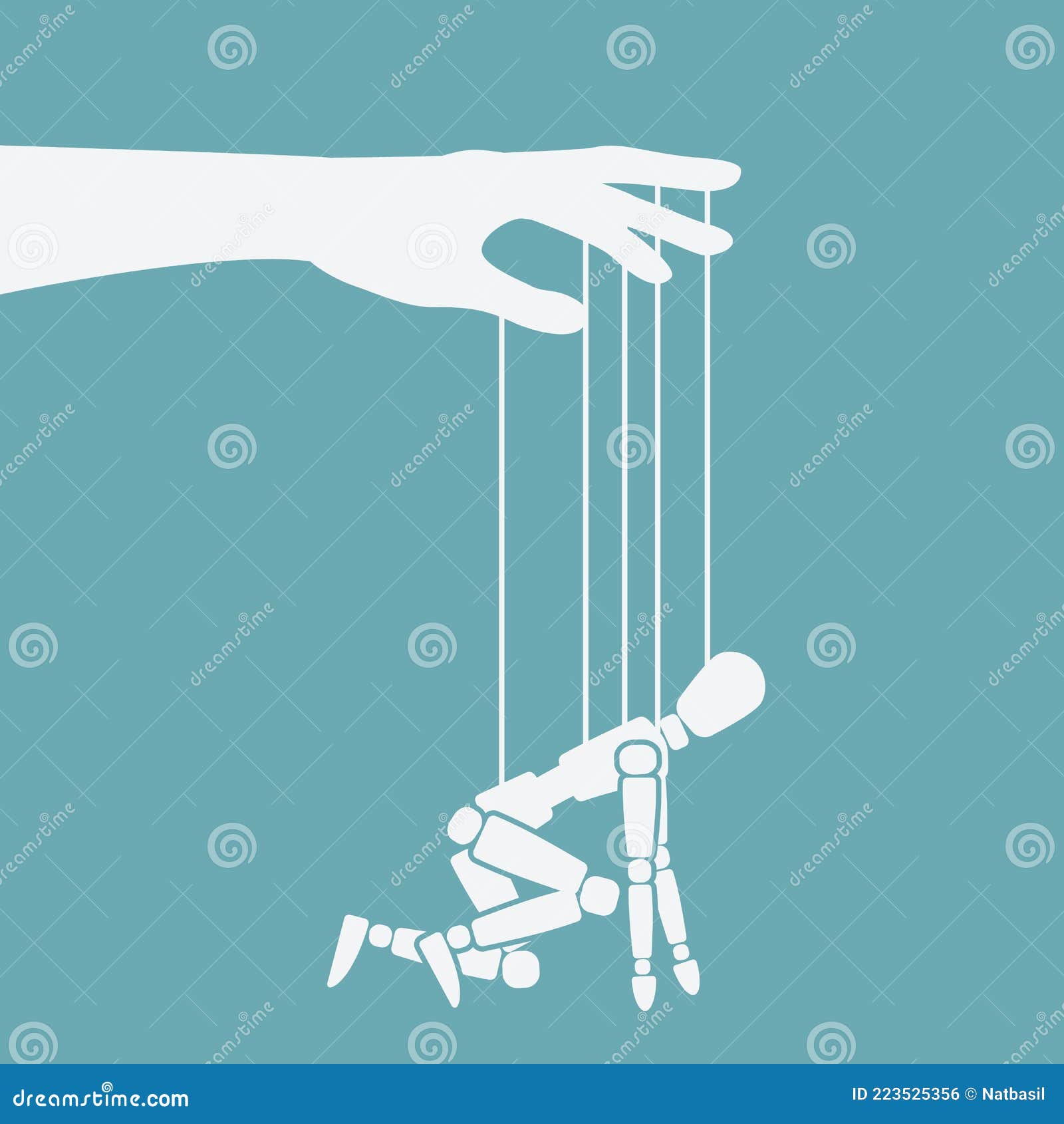 Marionette String Puppet Manitpulation. Thread Control Puppeteer Hand ...