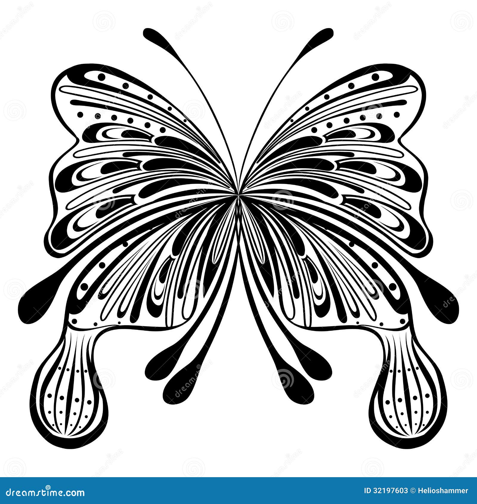 Mariposa abstracta ilustración del vector. Ilustración de negro - 32197603