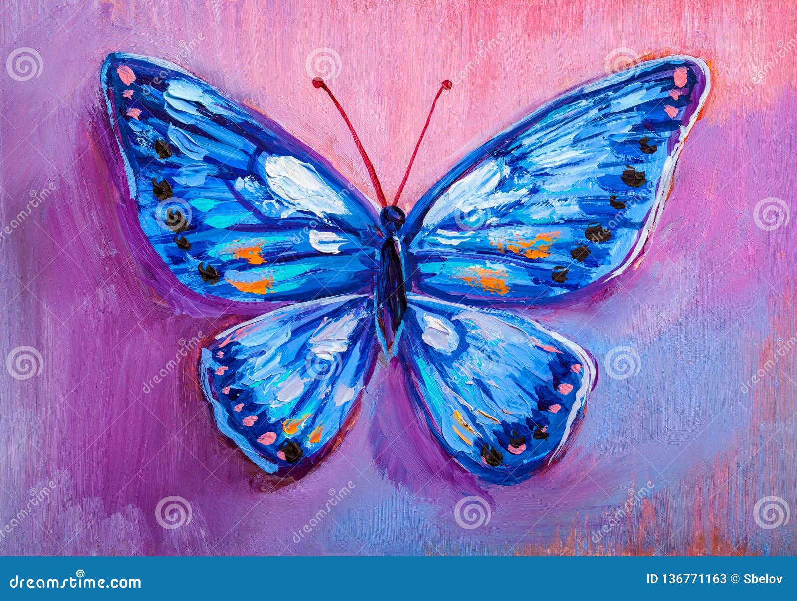 Mariposa Abstracta De La Pintura Stock de ilustración - Ilustración de ...