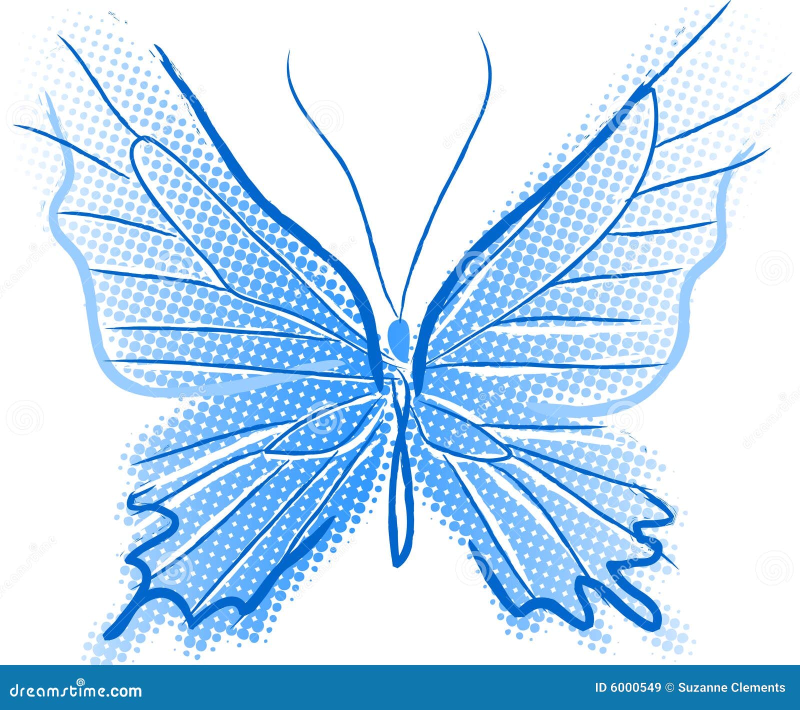 Mariposa azul ilustración del vector. Ilustración de pintoresco - 6000549