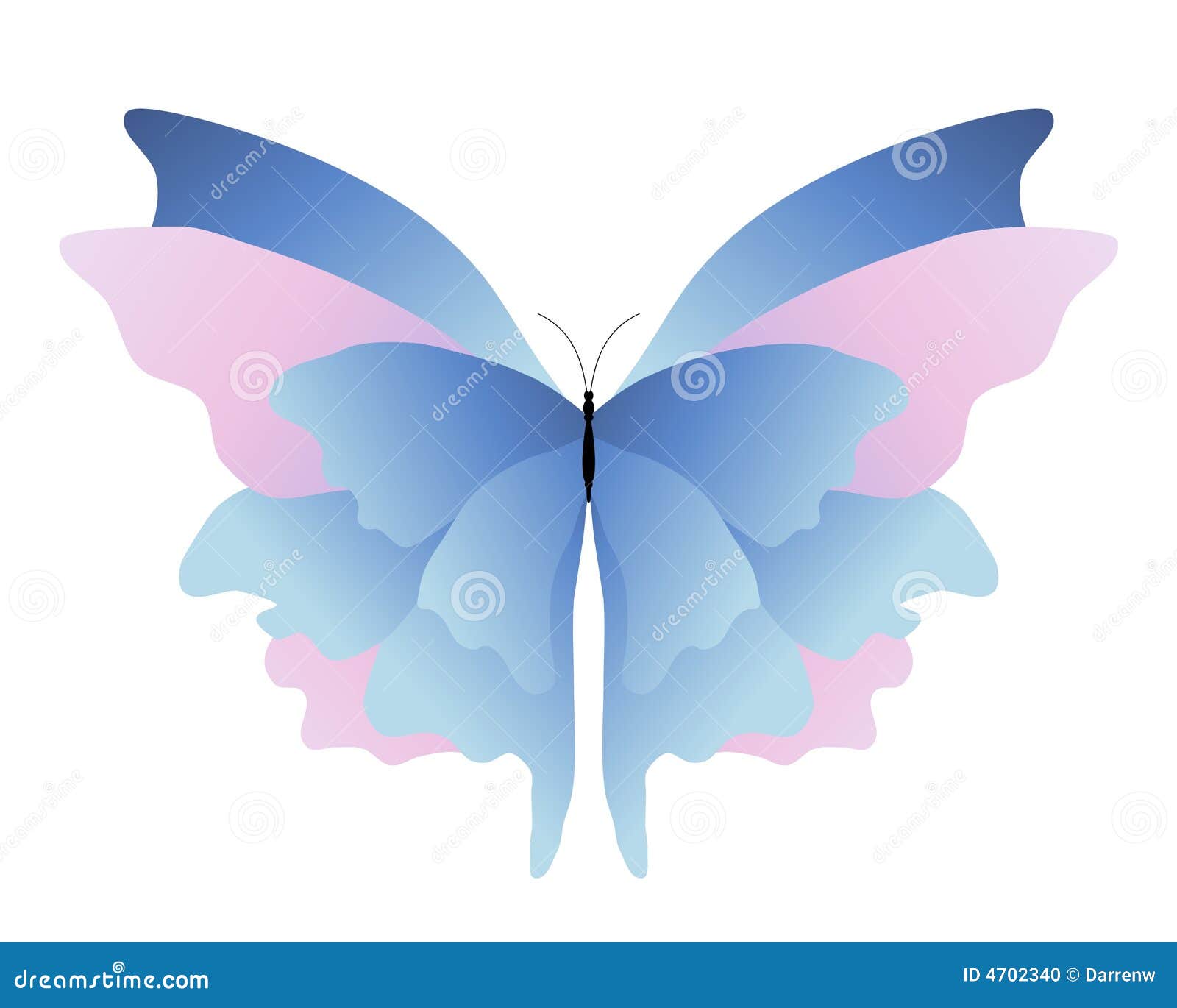 Mariposa azul rosada stock de ilustración. Ilustración de acortar - 4702340