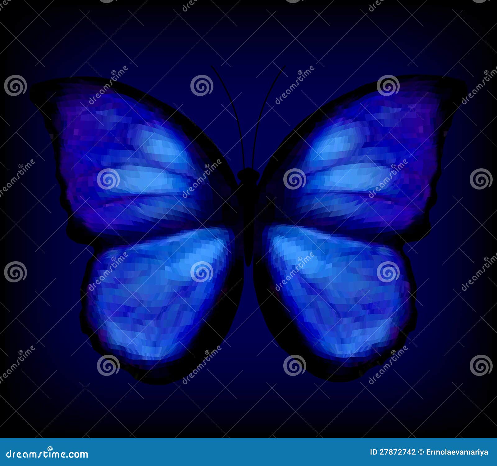 Mariposa azul. Vector ilustración del vector. Ilustración de insecto ...