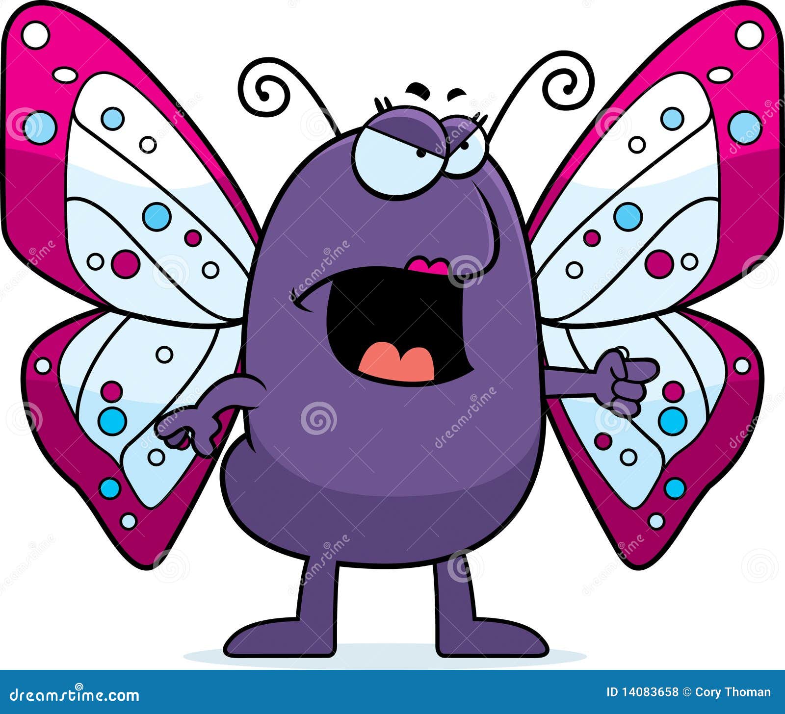 Mariposa enojada ilustración del vector. Ilustración de historieta ...