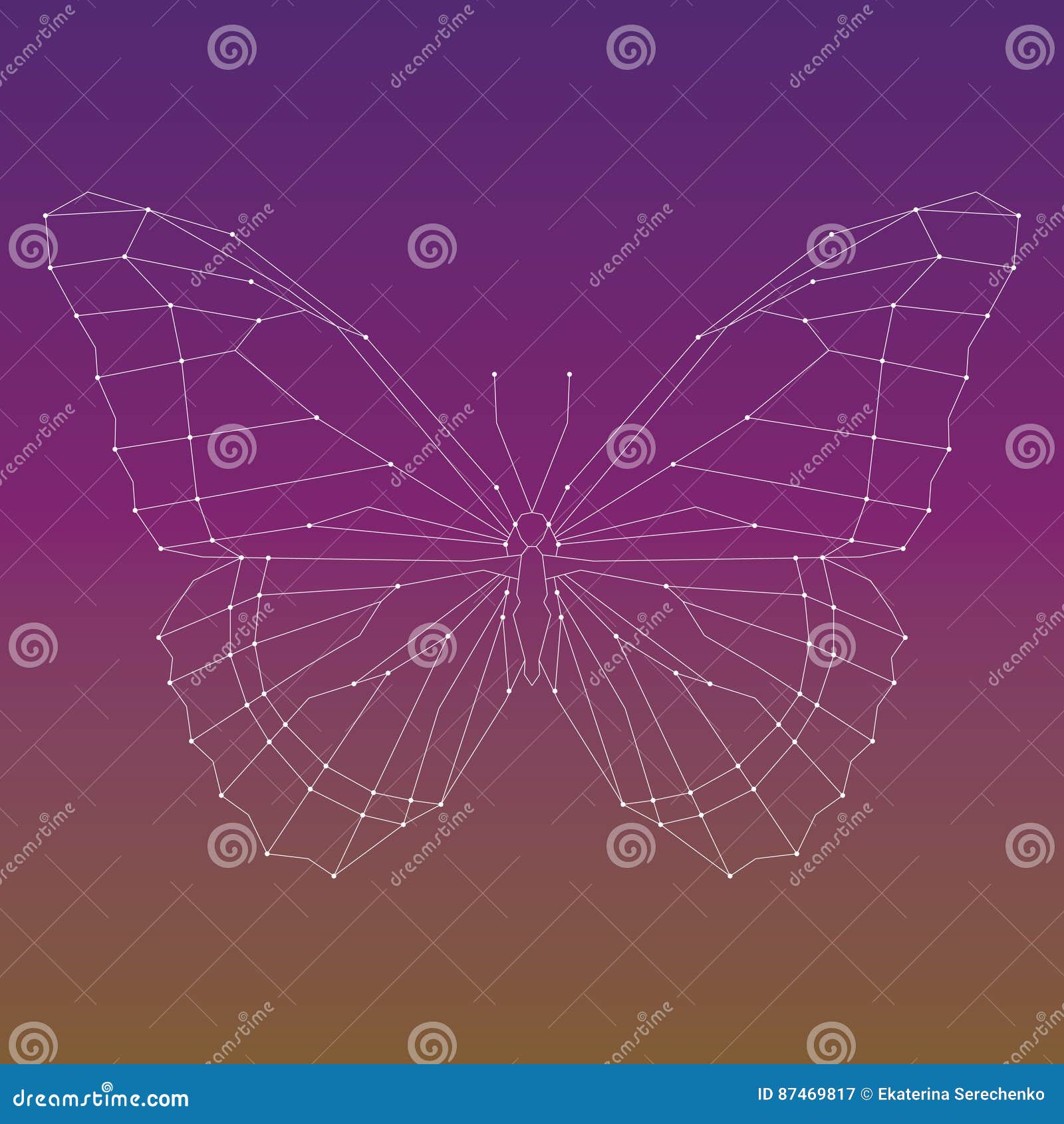 Mariposa linear geométrica ilustración del vector. Ilustración de ...