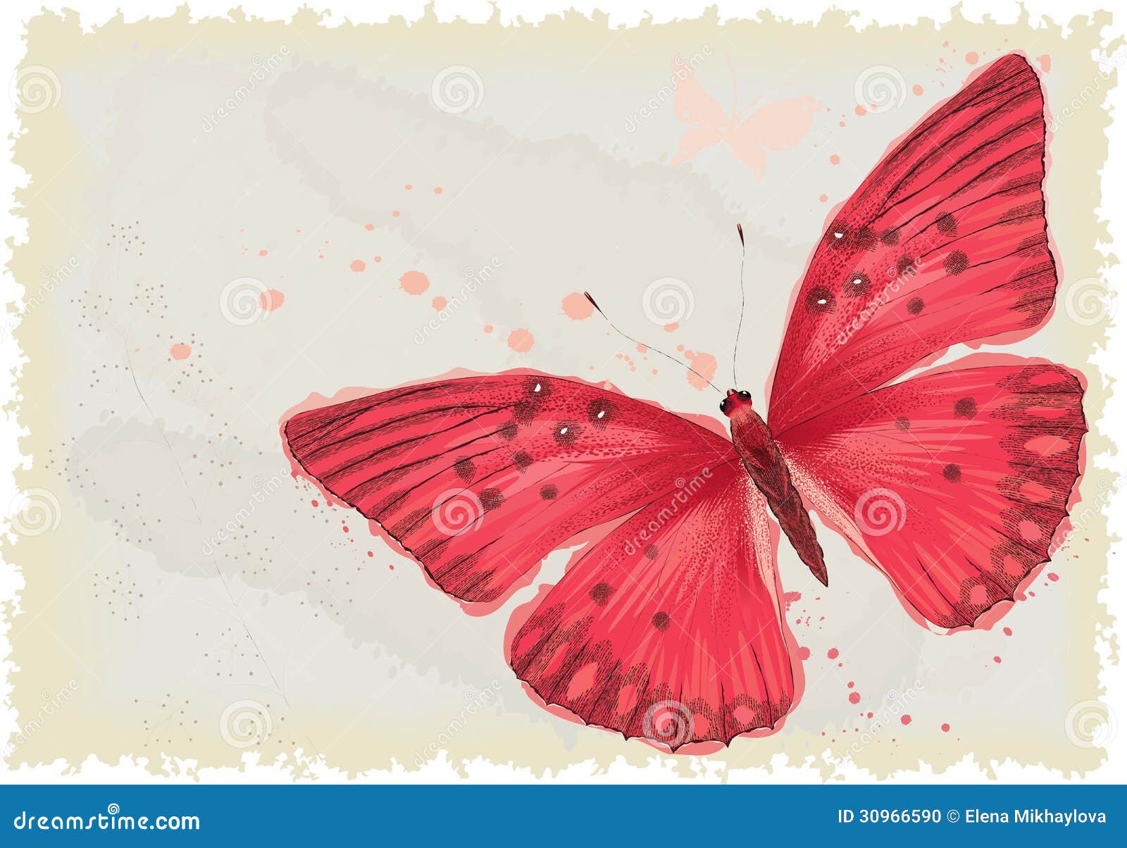 Mariposa roja ilustración del vector. Ilustración de sucio - 30966590