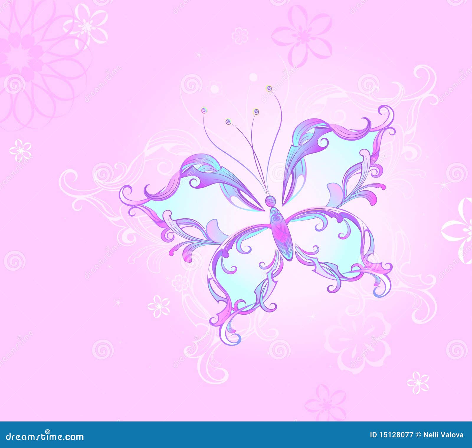 Mariposa rosada ilustración del vector. Ilustración de mariposa - 15128077