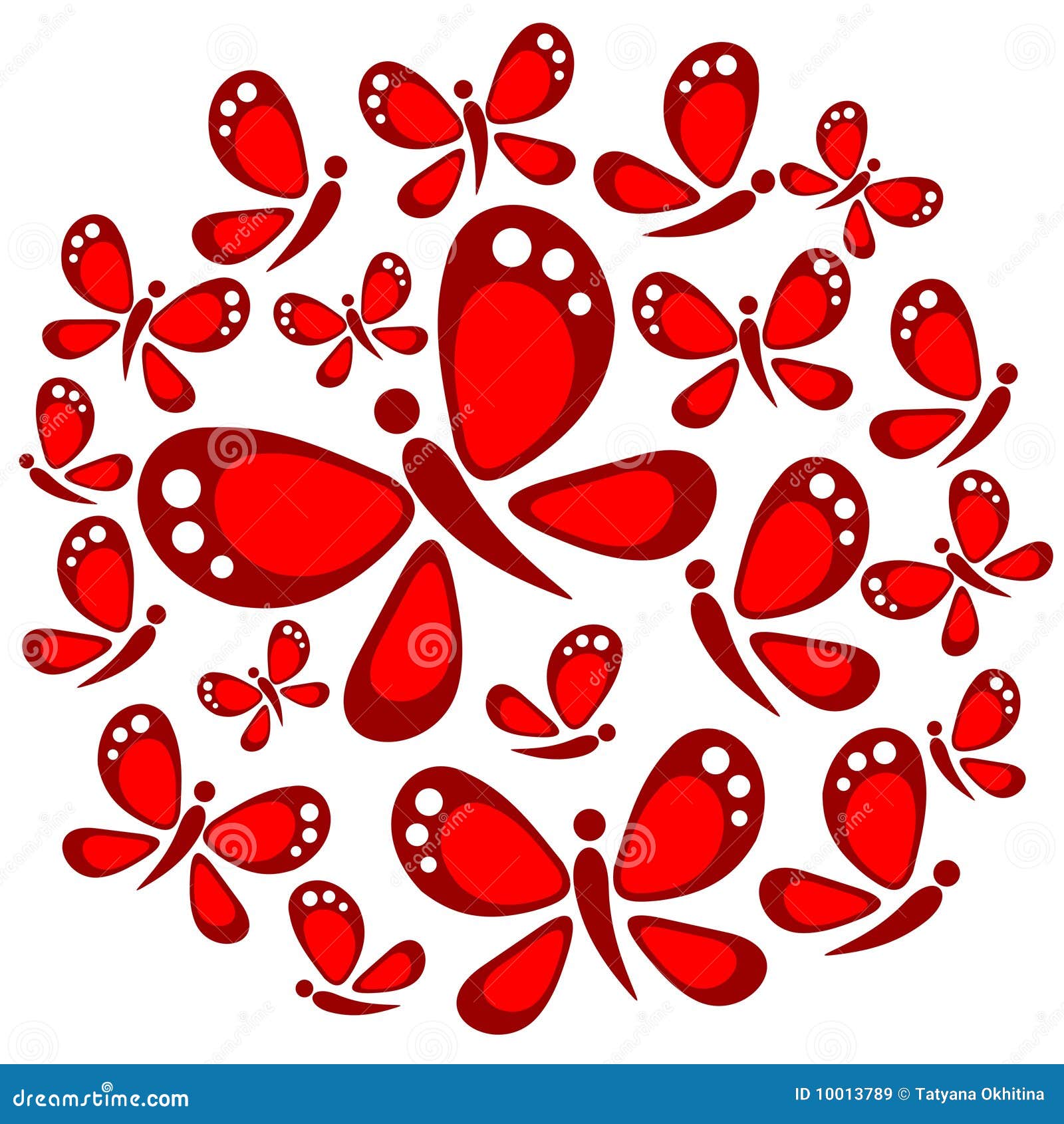 Mariposas rojas ilustración del vector. Ilustración de belleza - 10013789