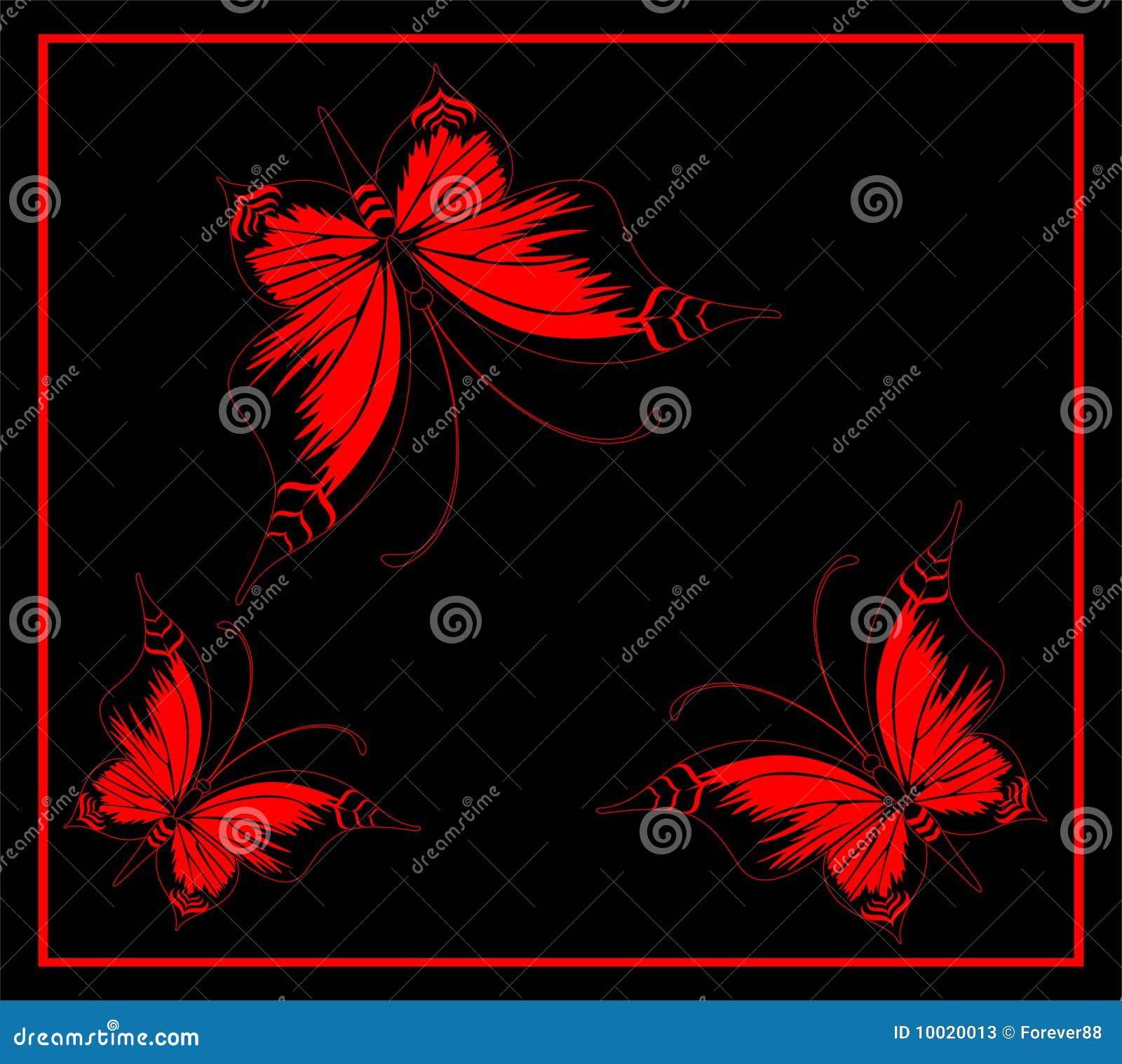 Mariposas rojas ilustración del vector. Ilustración de contexto - 10020013