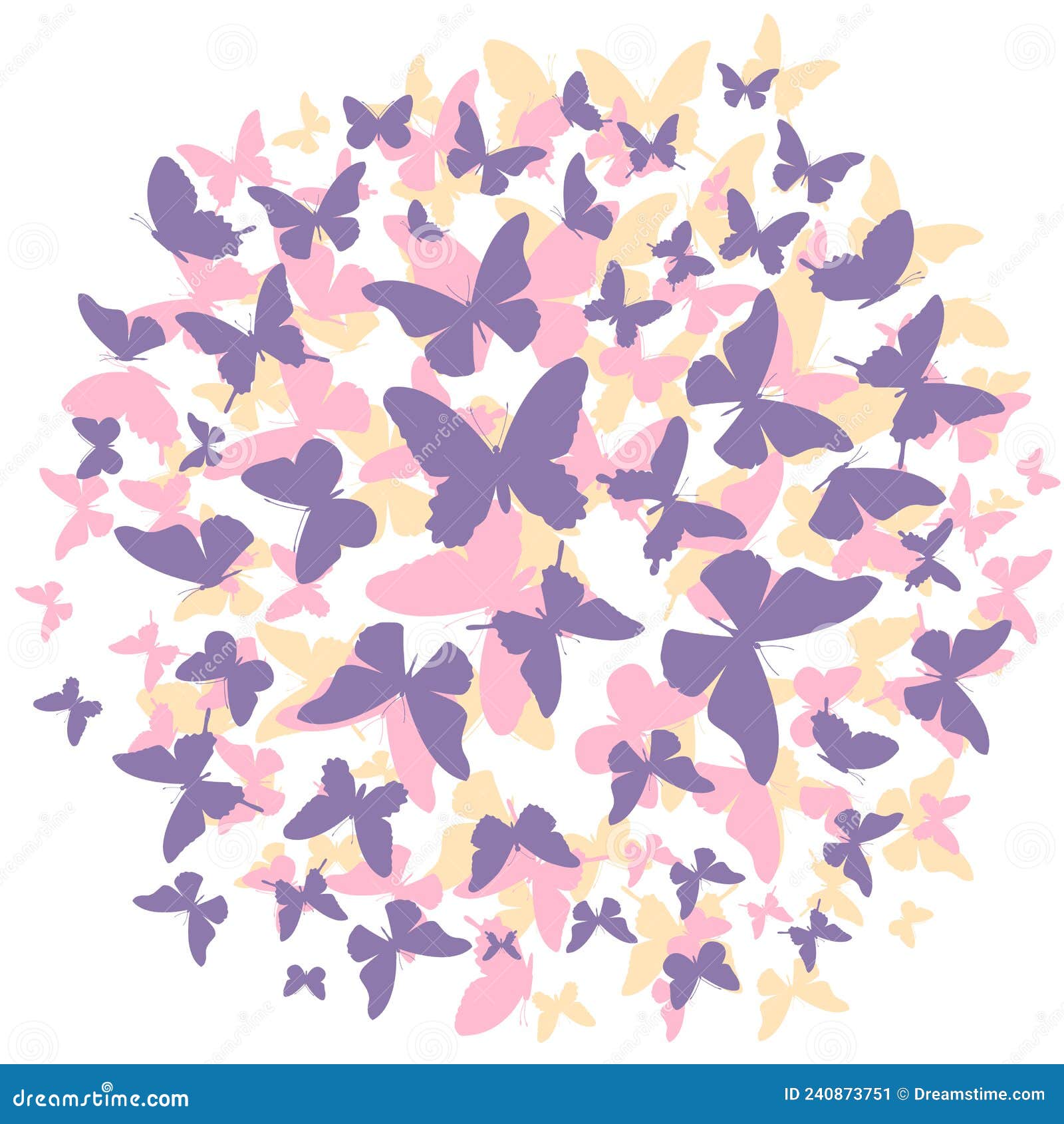 Mariposas Volando. Mariposas Vectoriales Volando Sobre Un Fondo Blanco ...