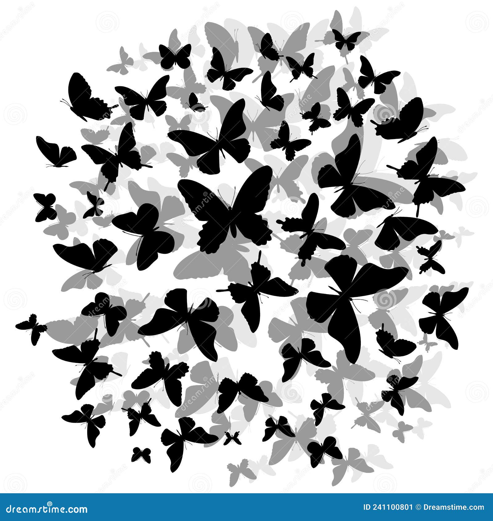 Mariposas Volando. Mariposas Vectoriales Volando Sobre Un Fondo Blanco ...