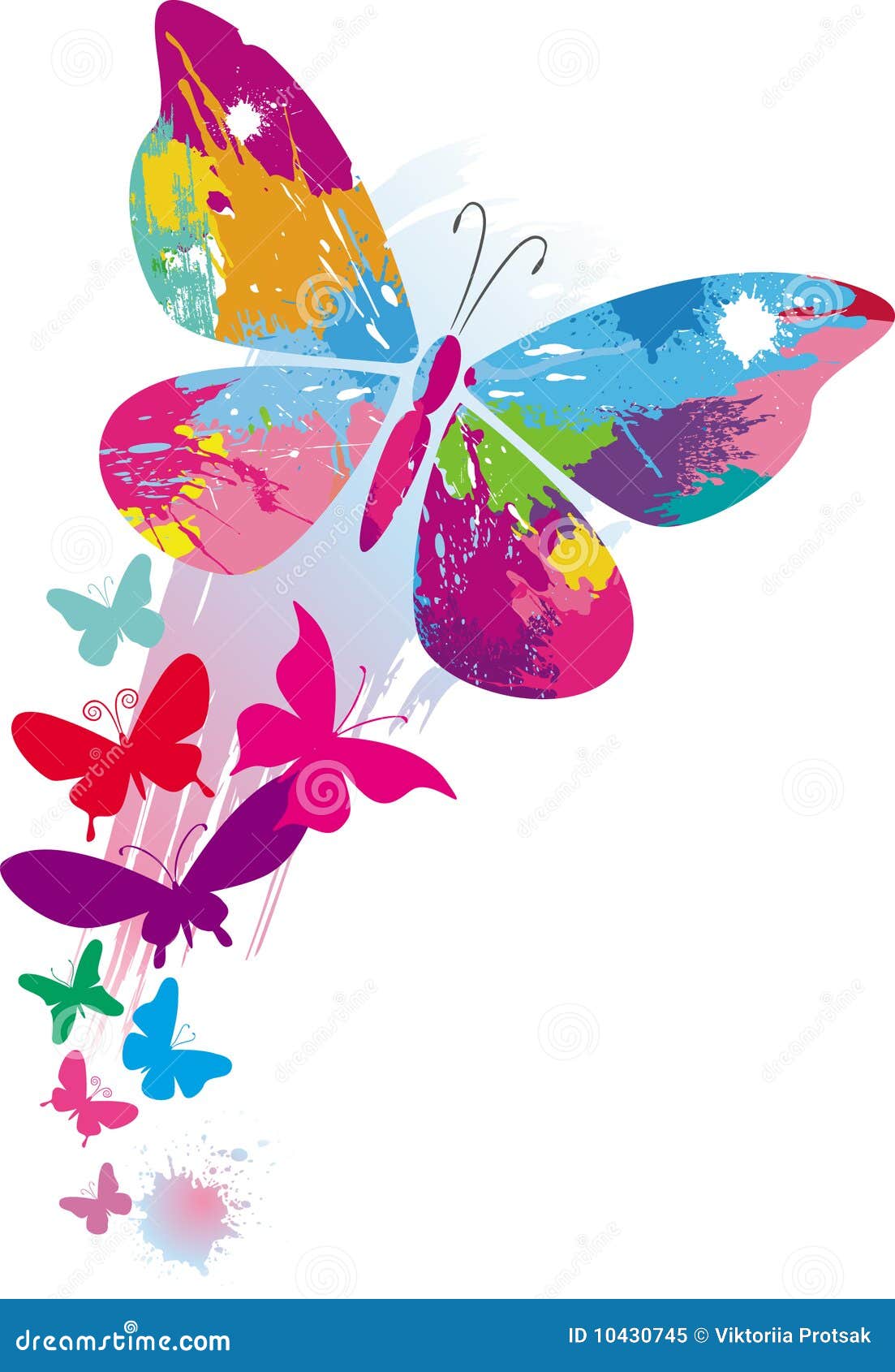 Mariposas y línea cepillos ilustración del vector. Ilustración de ...