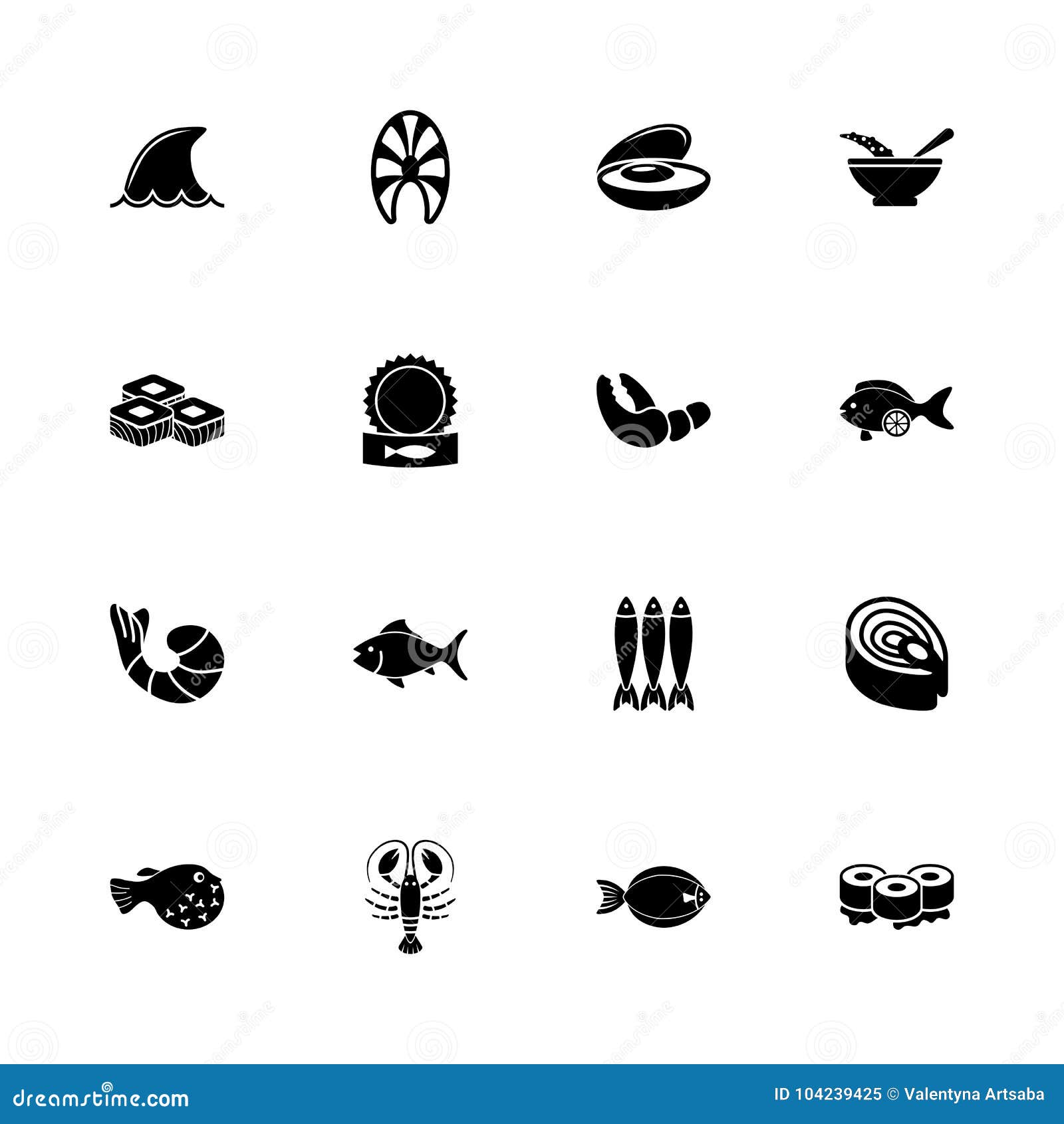 Marisco - Iconos Planos Del Vector Ilustración del Vector - Ilustración ...