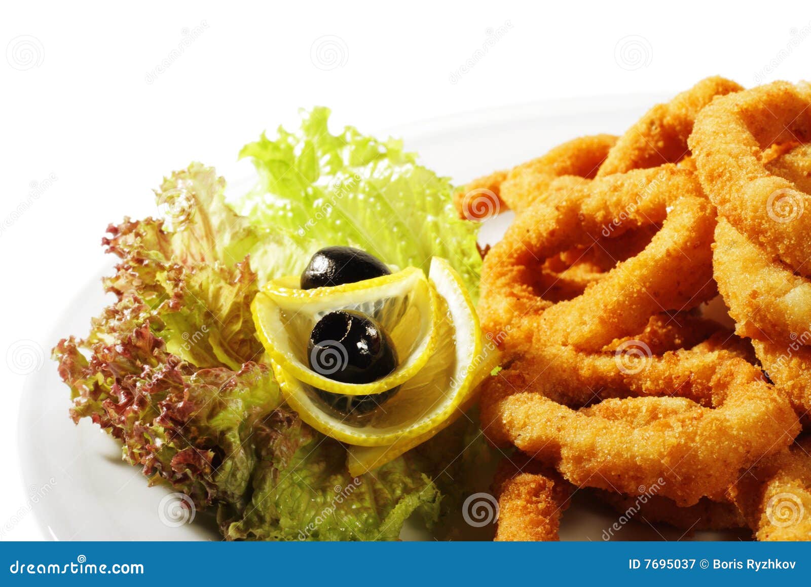 Mariscos - Calamari frito imagen de archivo. Imagen de curruscante ...