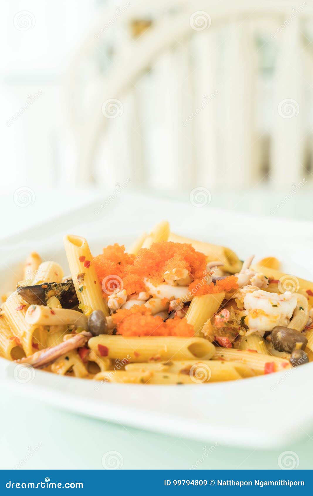 Mariscos Picantes Del Penne Imagen de archivo - Imagen de sano ...