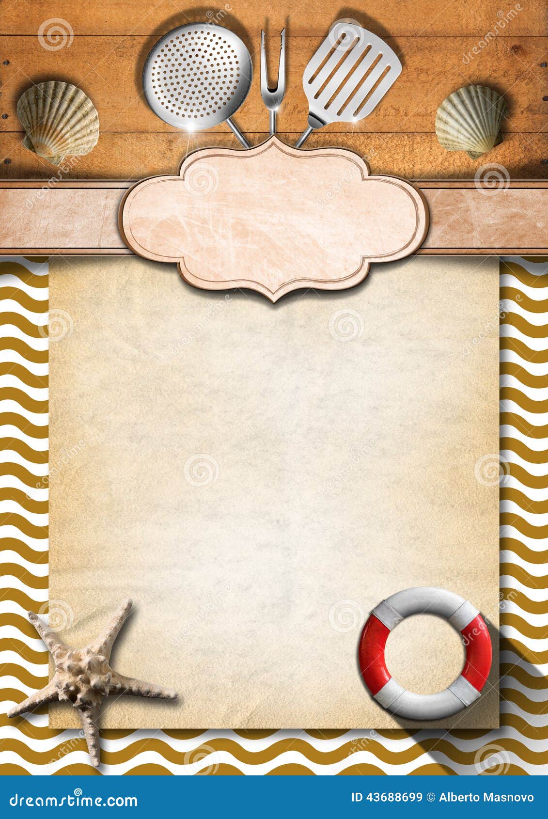 Mariscos - Plantilla Del Menú Stock de ilustración - Ilustración de ...