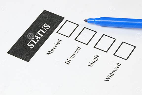 Marital Status Form stock photo. Image of declare, partnerships - 37145608