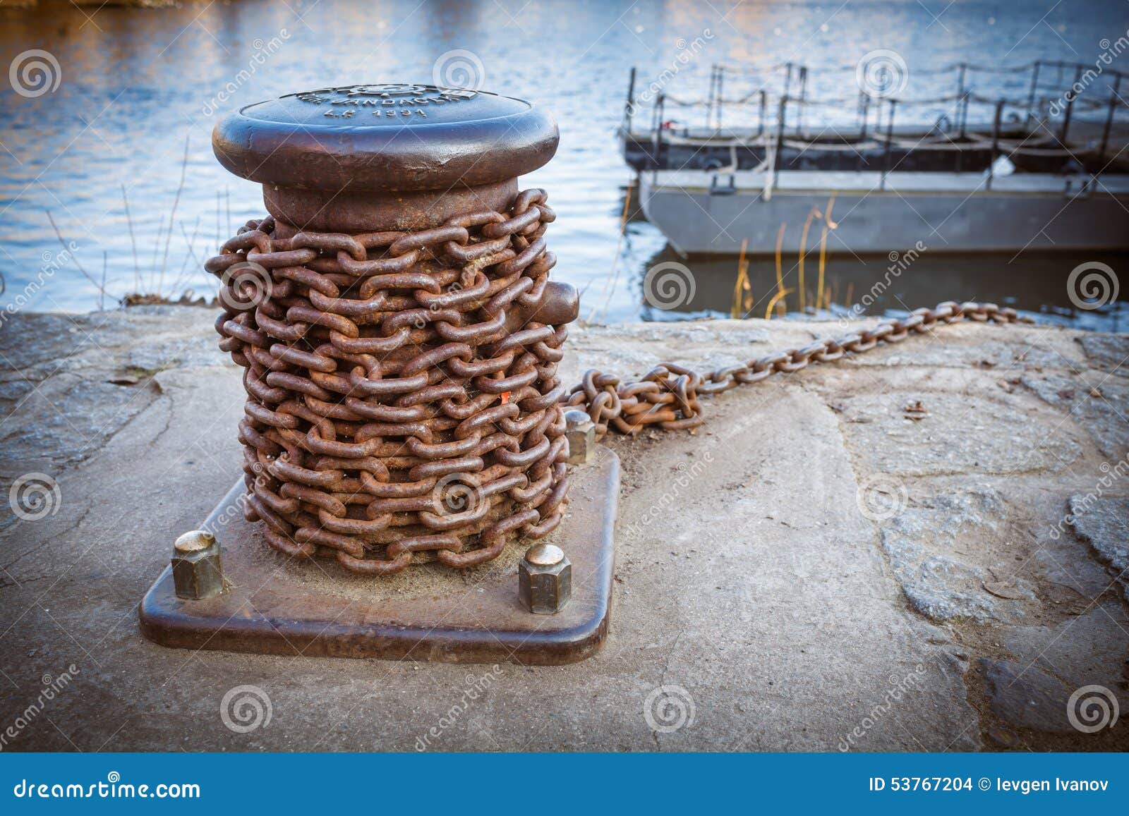 Maritime Buoy and Iron Chain Stock Photo - Image of river, boat: 53767204
