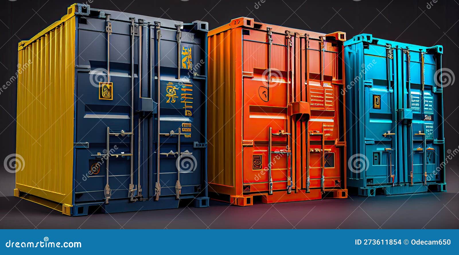 Maritime Container in Different Colors for Transporting Goods, Industry ...