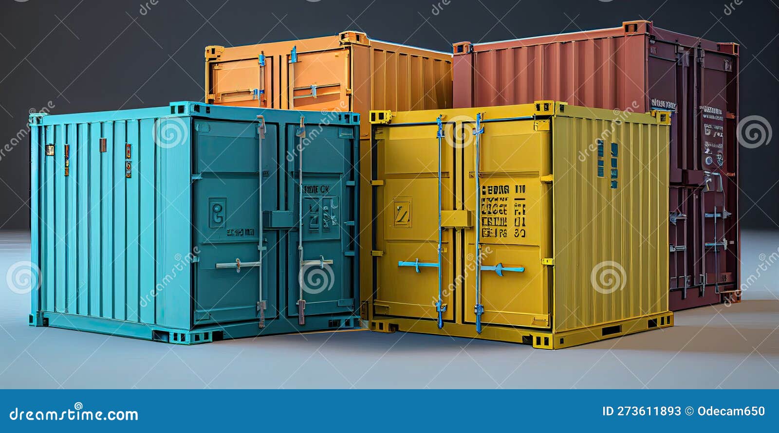 Maritime Container in Different Colors for Transporting Goods, Industry ...