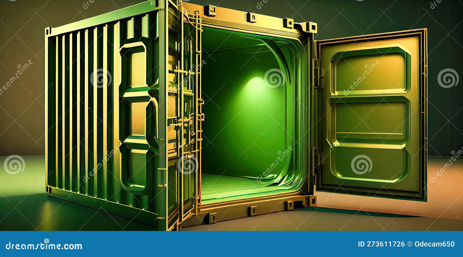 Red Container With Door Open And Close Isolated On White Stock Image ...