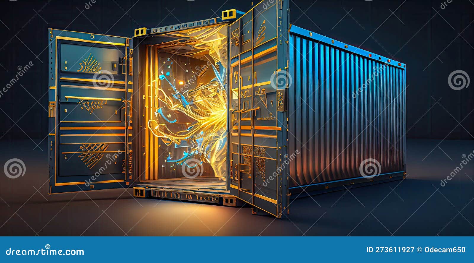 Red Container With Door Open And Close Isolated On White Stock Image ...