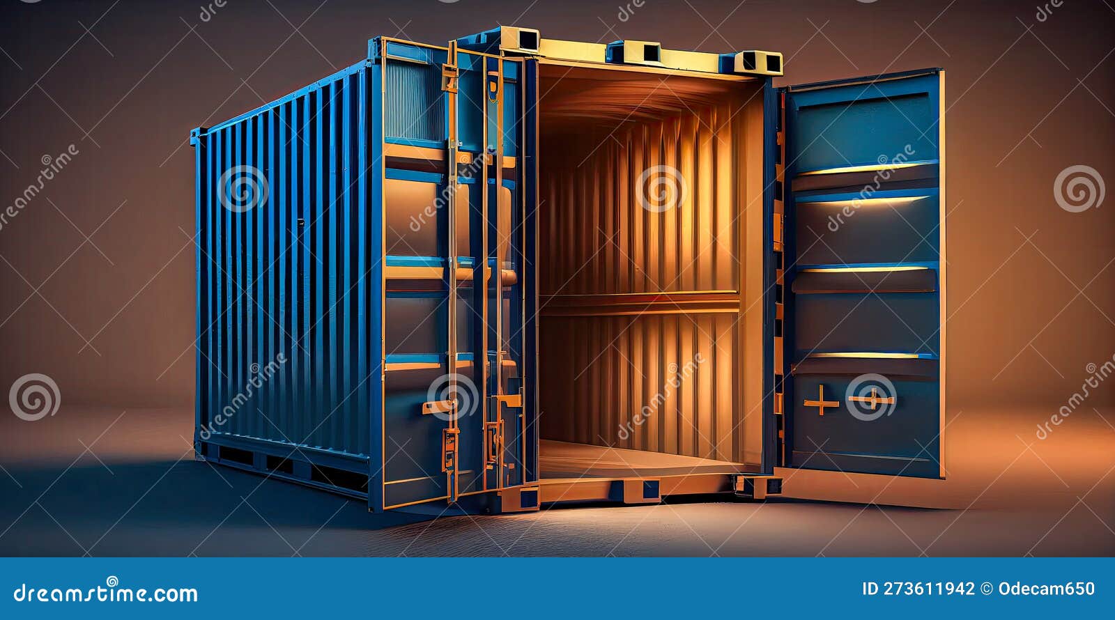 Maritime Container with Open Door in Different Colors for Transporting ...
