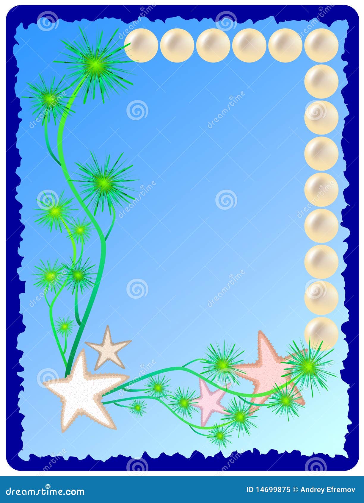 Maritime frame from algae stock vector. Illustration of decoration ...