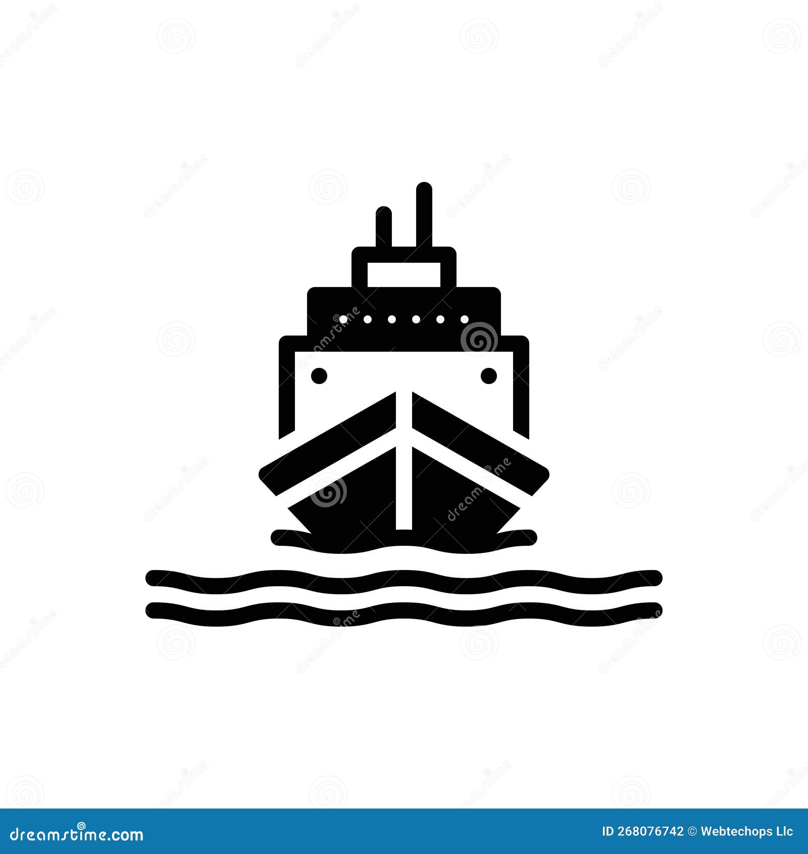 Black Solid Icon for Maritime, Marine and Nautical Stock Illustration ...
