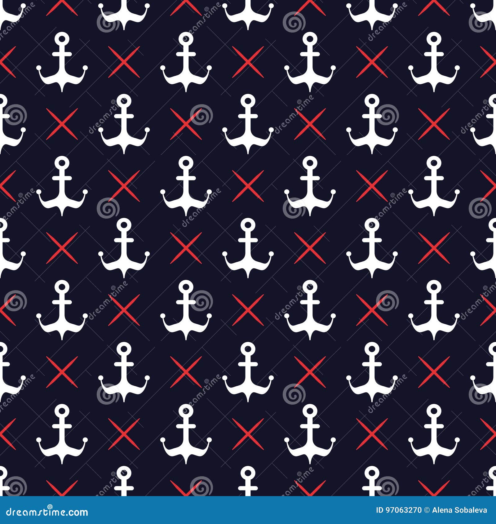 Maritime mood pattern stock vector. Illustration of style - 97063270