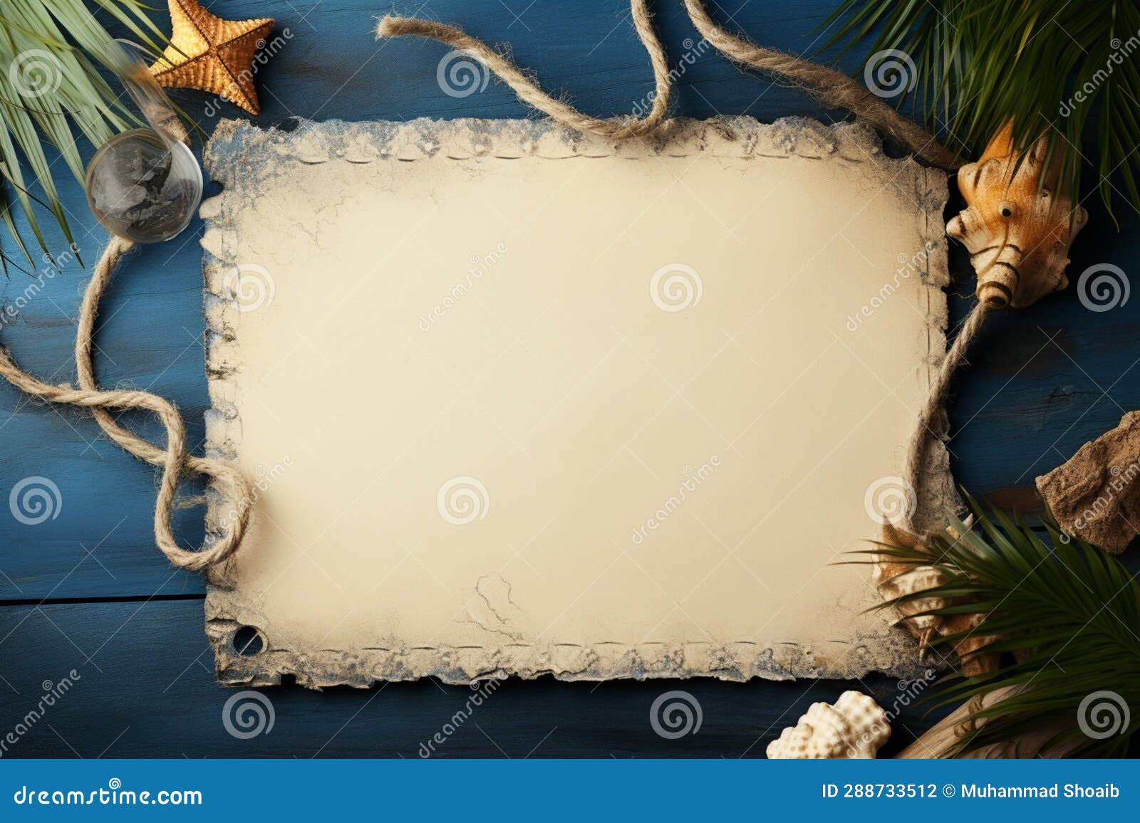 Maritime Simplicity Blank Paper with Nautical Rope Border, Combining ...