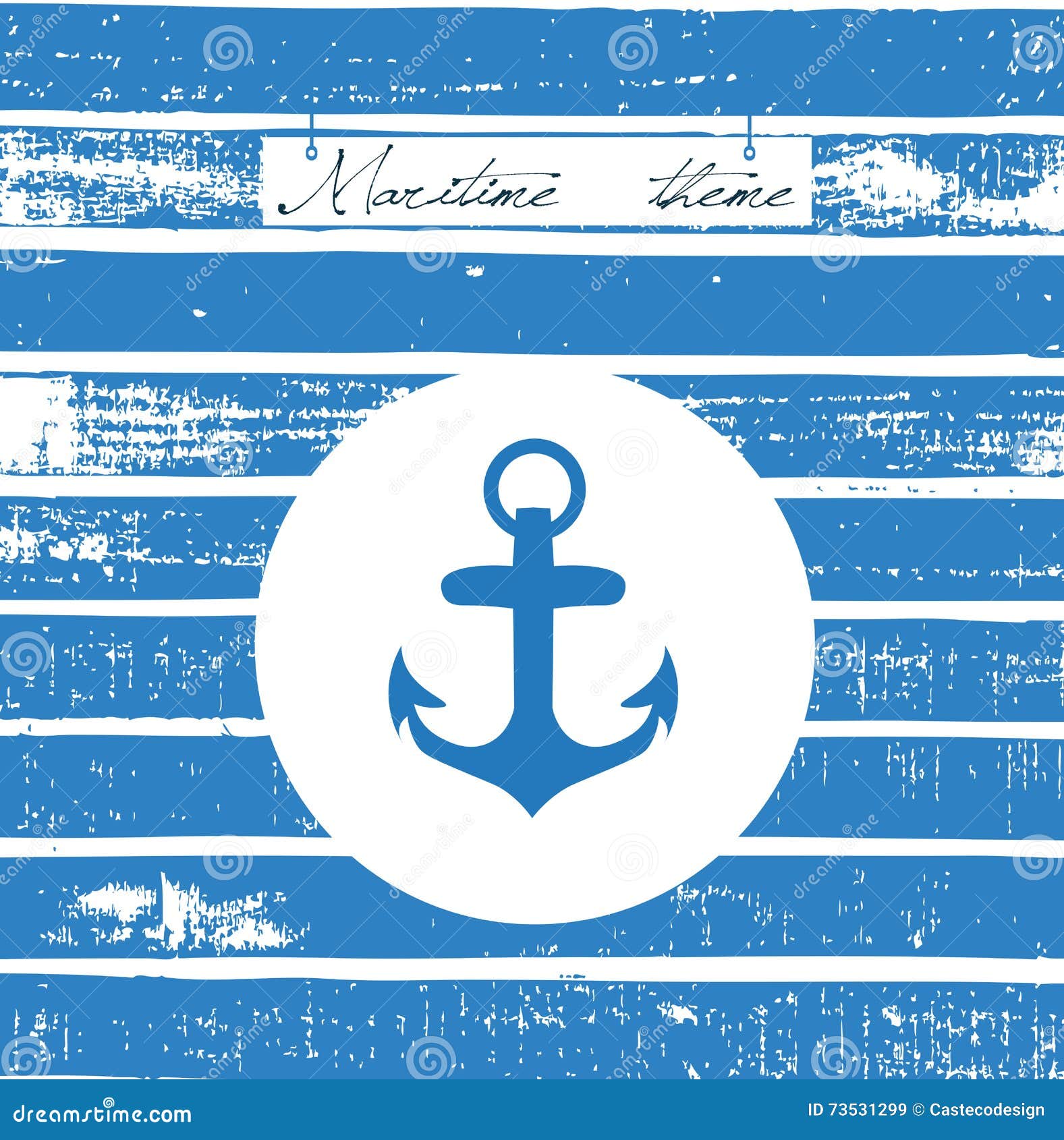 Maritime Theme Background Illustration With Ship And Rudder Silhouette ...
