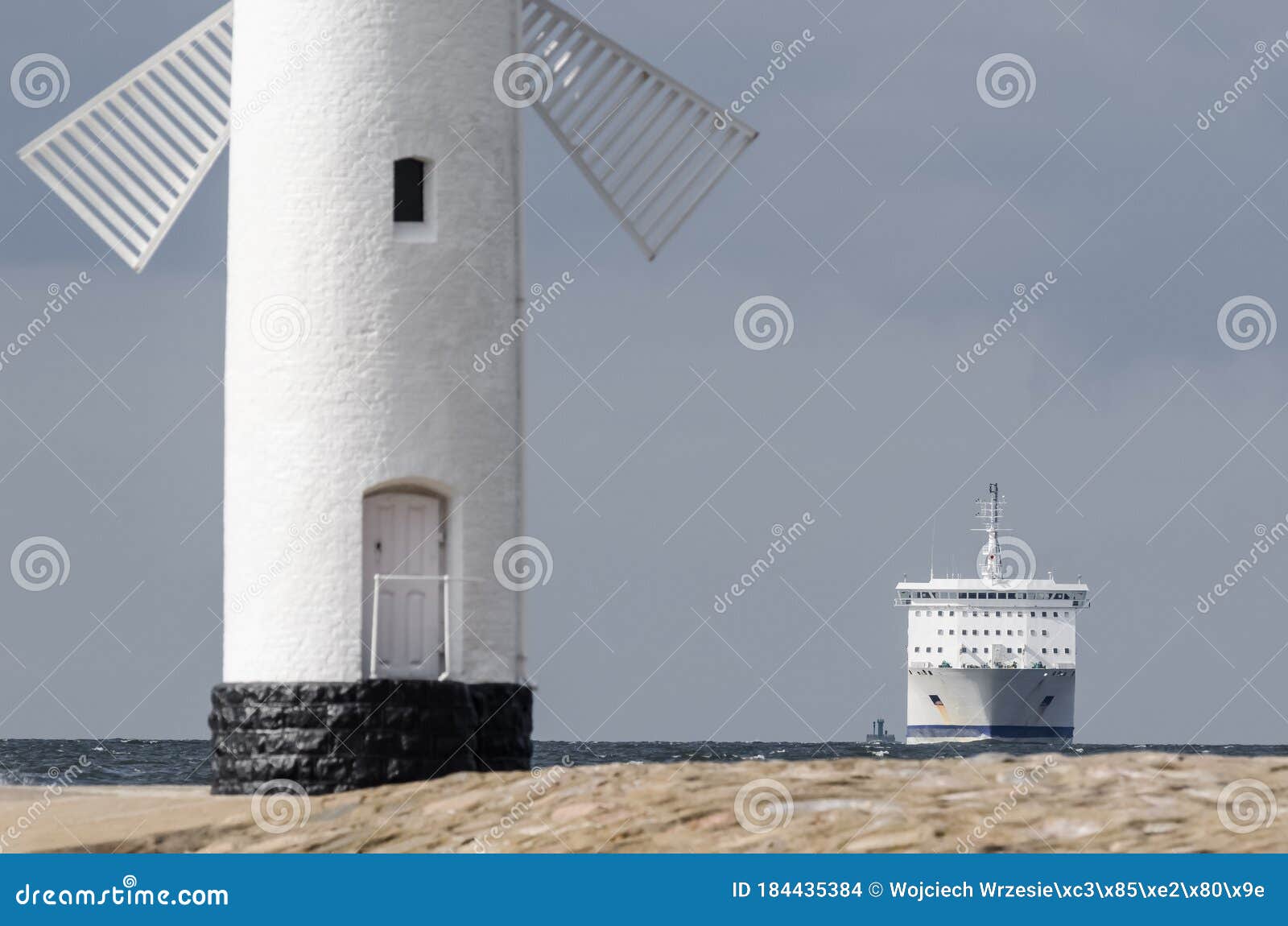 PASSENGER FERRY and NAVIGATION SIGN STAWA MILLS Stock Photo - Image of ...
