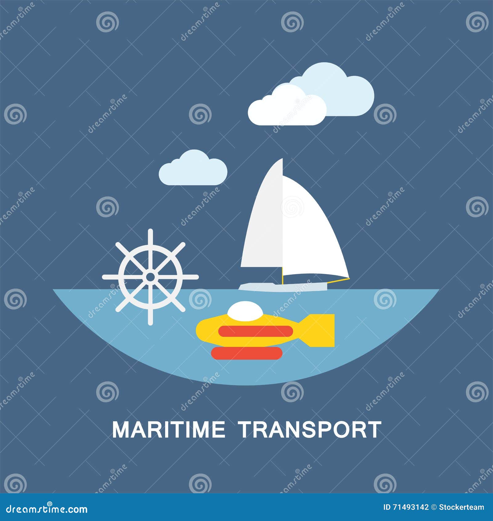 Maritime transport vector stock vector. Illustration of fishing - 71493142
