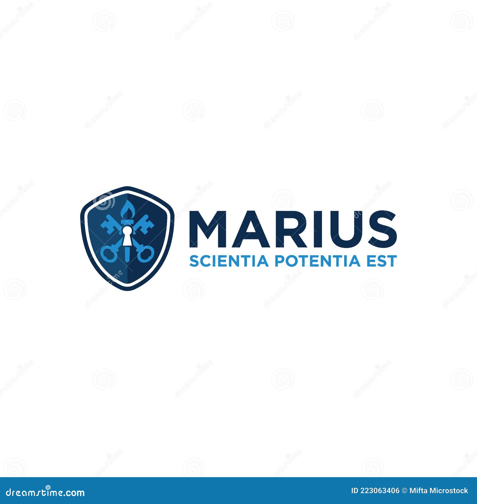 Marius Scientia Potentia Logo Design Template for Security Stock Vector ...