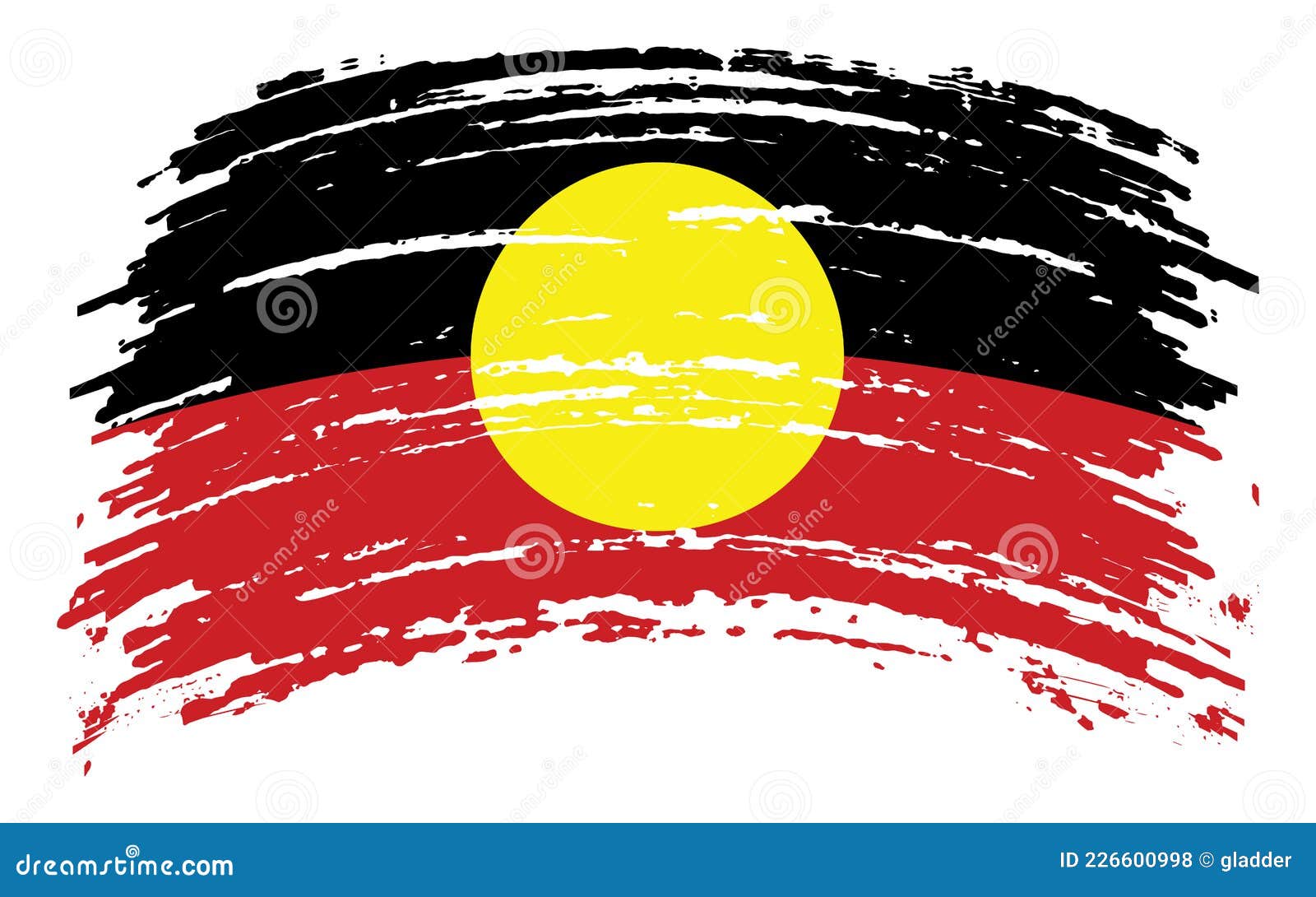 Grunge Australian Aboriginal Flag, Brush Stroke Background. Australian ...