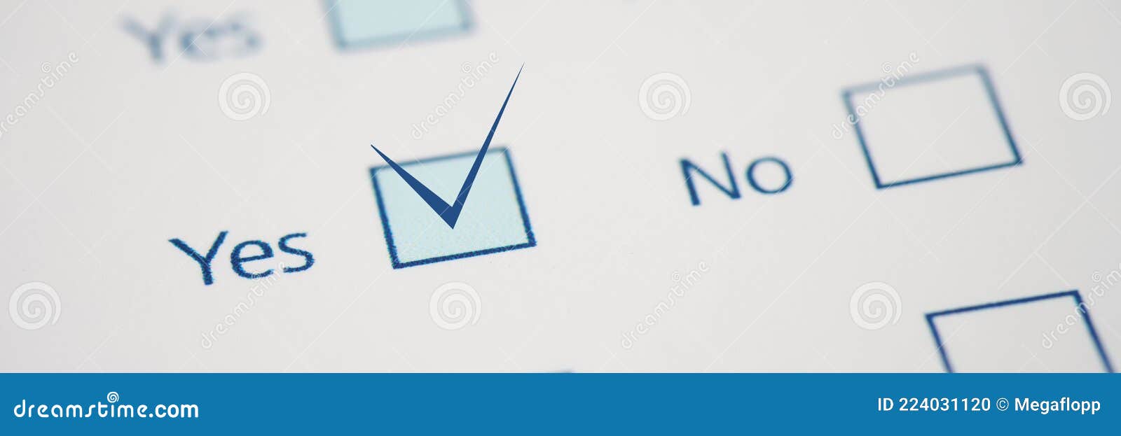 Mark with Correct Answer is in Box Yes Closeup Stock Photo - Image of ...