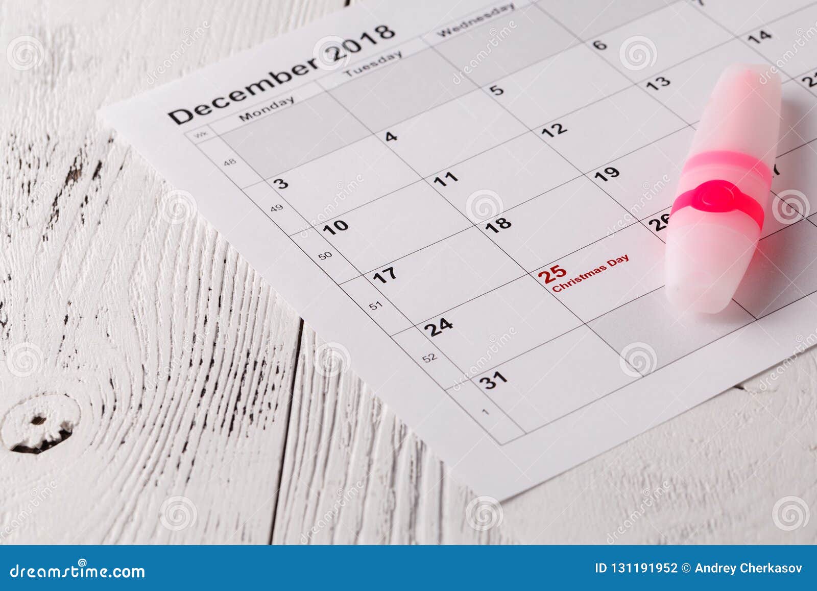 Mark the Date Calendar for Christmas, December 25 Stock Photo - Image ...