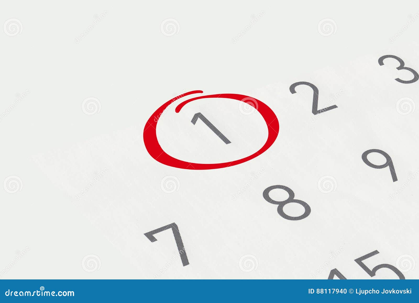 Mark the date number 1 stock photo. Image of annual, business - 88117940
