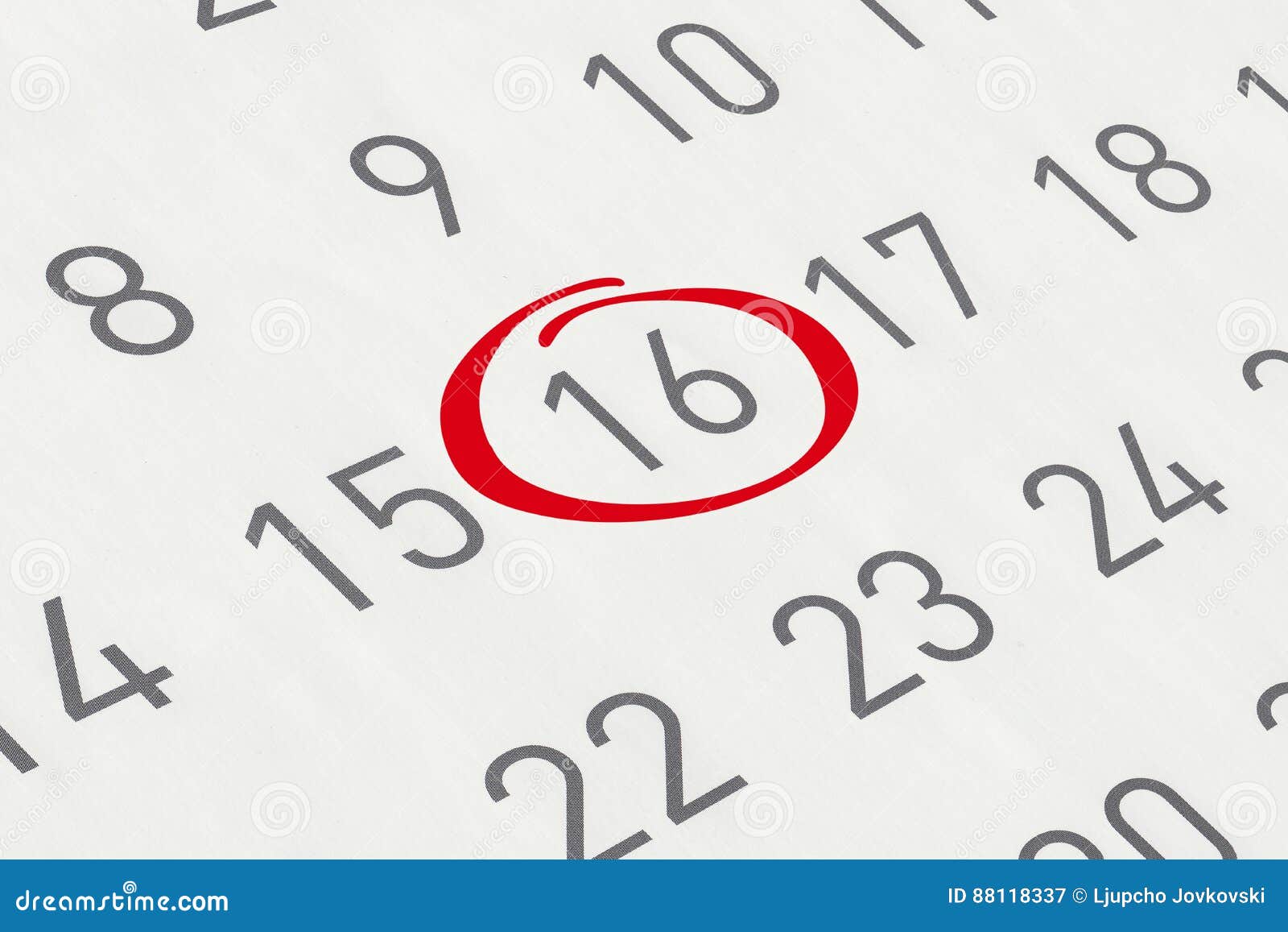 Mark the date number 16 stock image. Image of business - 88118337