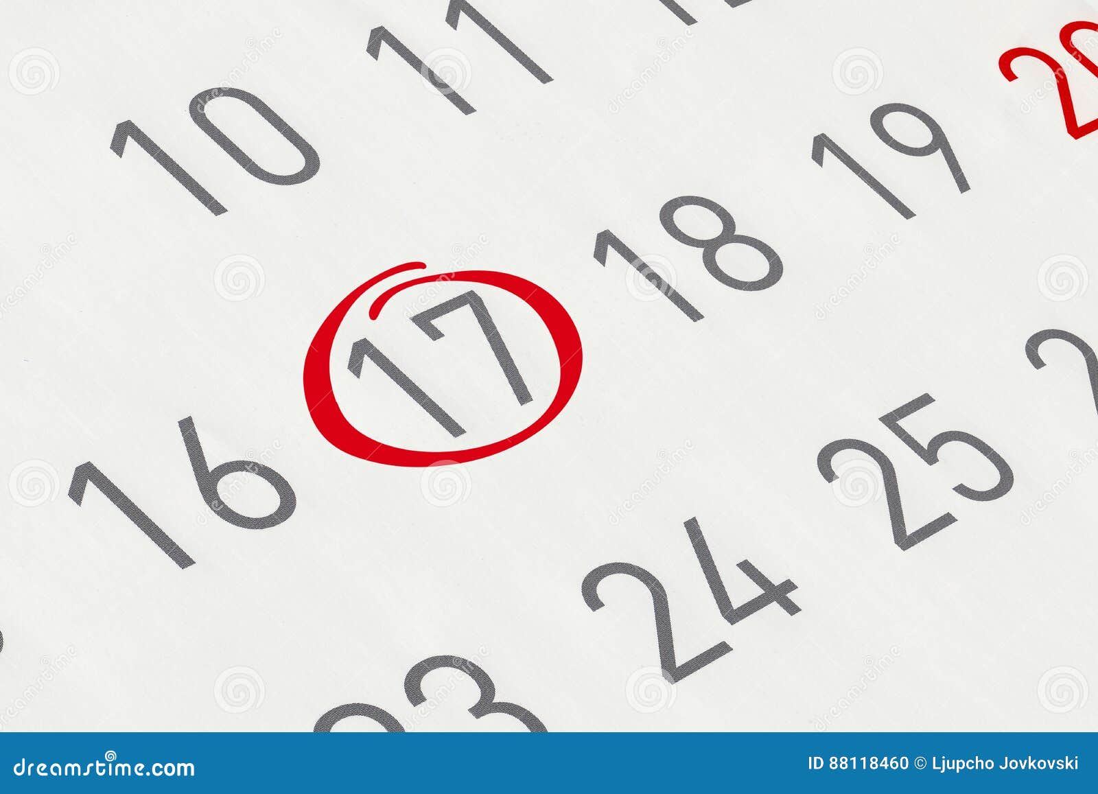 Mark the date number 17 stock photo. Image of date, holiday - 88118460